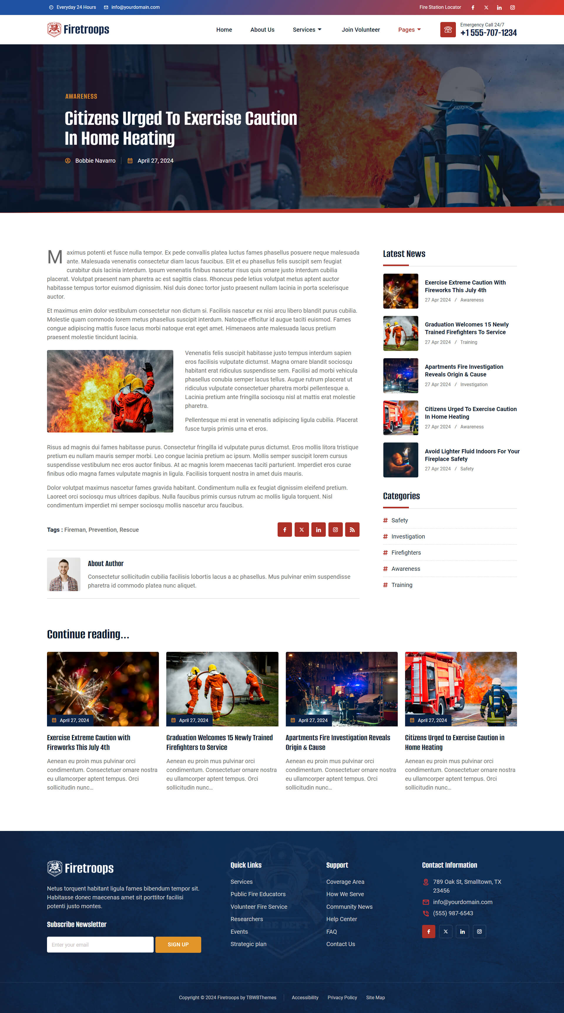 Firetroops - Firefighter & Fire Department Elementor Template Kit by ...