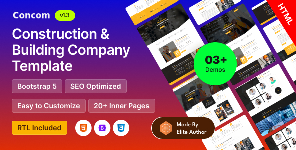Concom - Construction & Building Company Bootstrap 5 Template by EnvyTheme