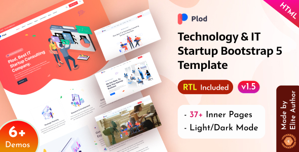 Plod - Technology & IT Startup Bootstrap 5 Template by EnvyTheme | ThemeForest