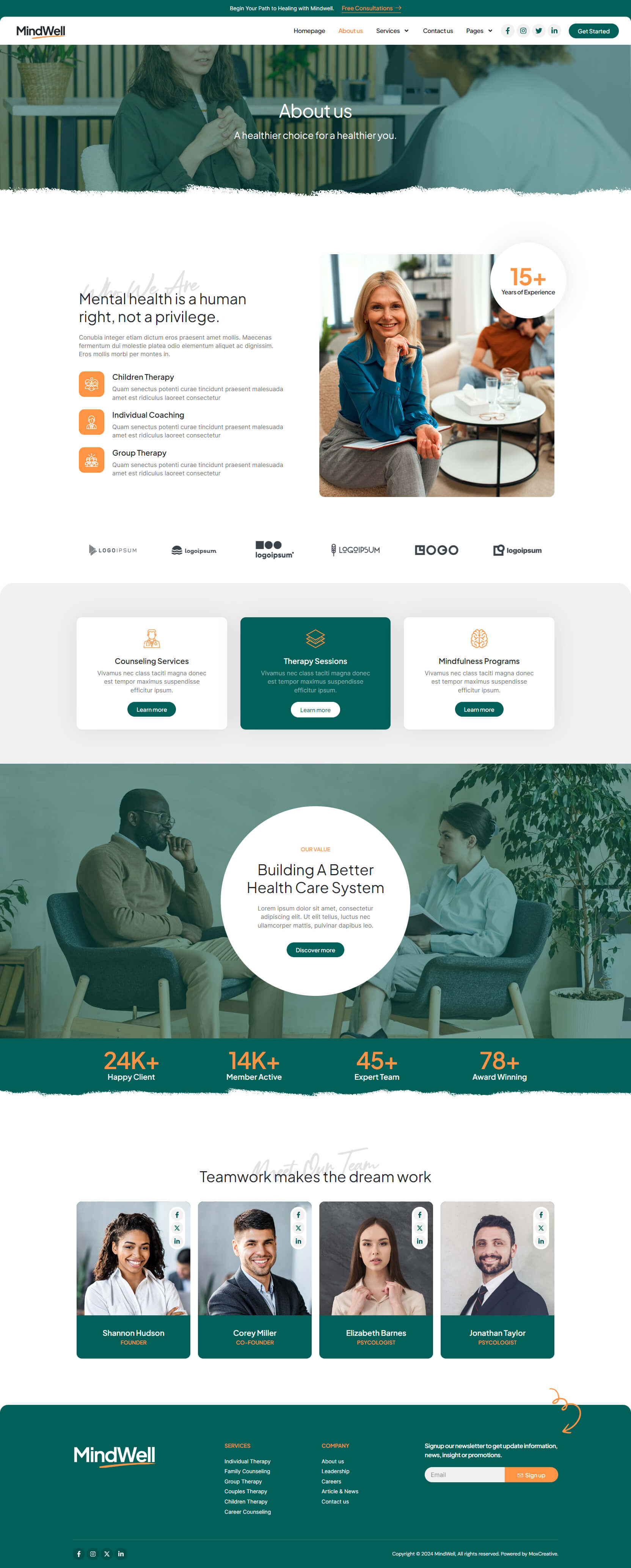 MindWell - Mental Health Care Elementor Pro Template Kit by moxcreative