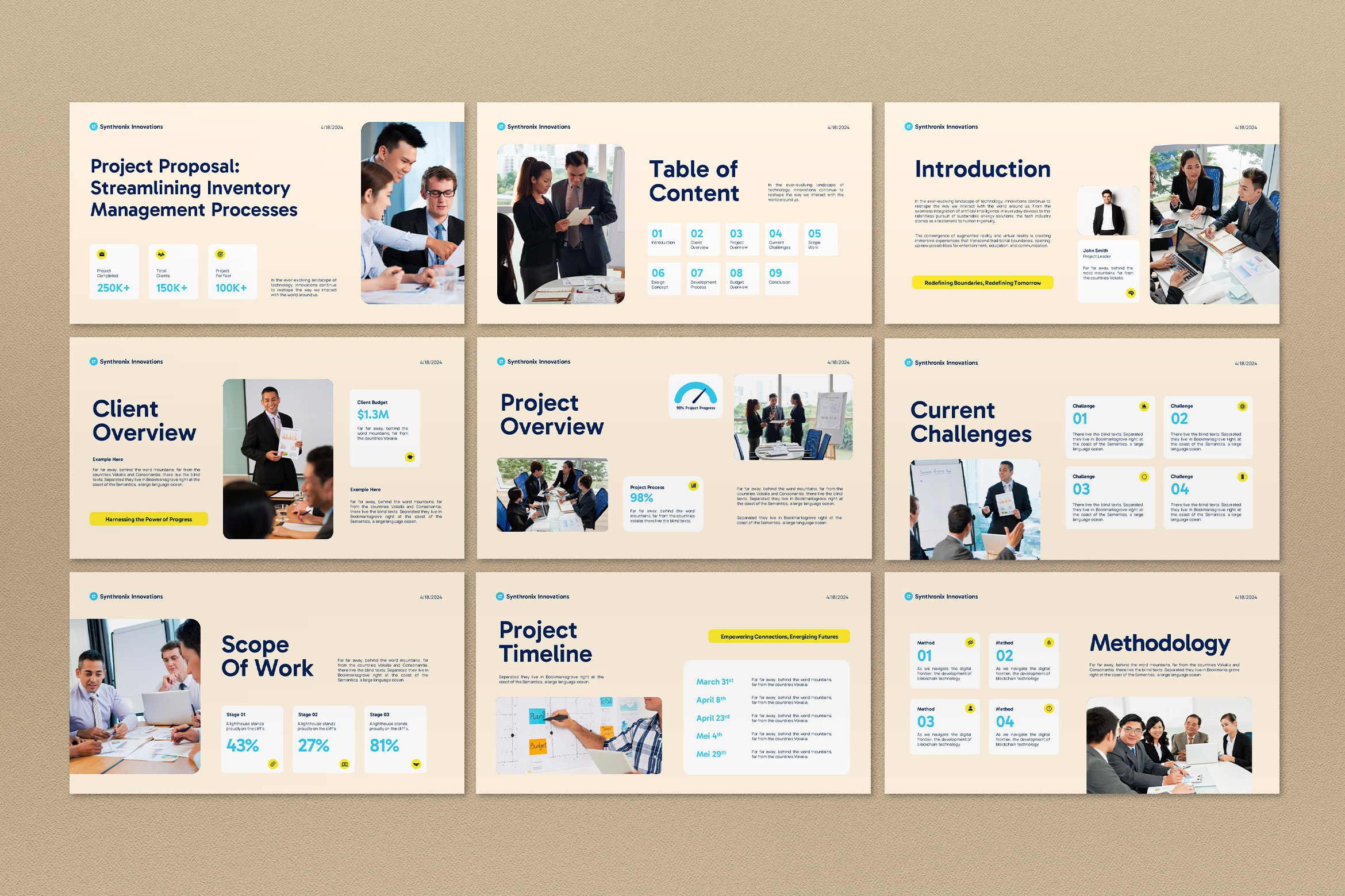 Cream Modern Management Project Proposal Presentation Keynote ...