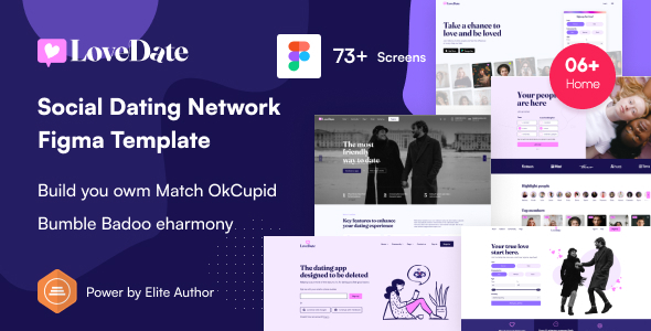 LoveDate - Social Dating Network Figma Template by jwsthemes | ThemeForest