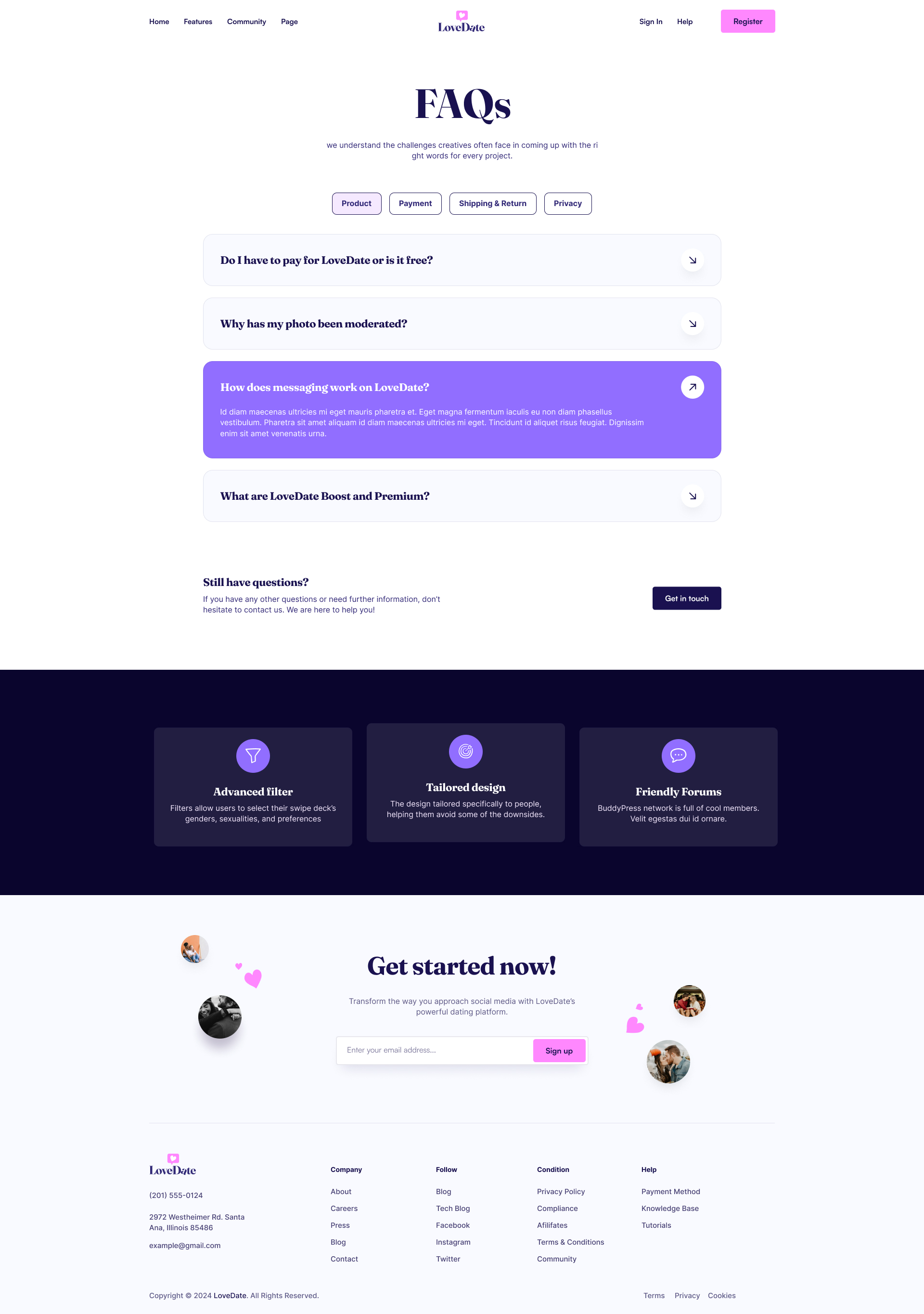 LoveDate - Social Dating Network Figma Template by jwsthemes | ThemeForest