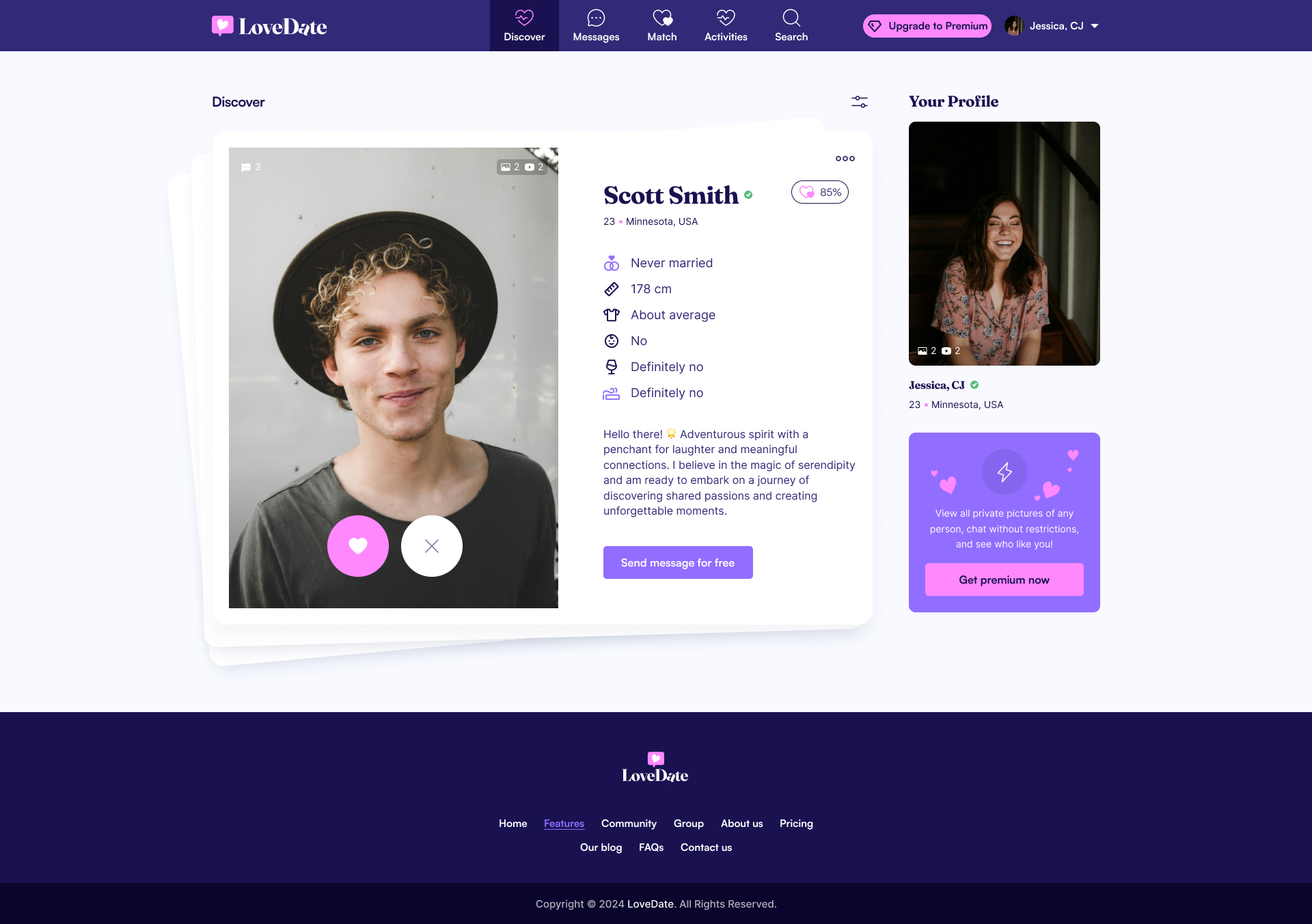 LoveDate - Social Dating Network Figma Template by jwsthemes | ThemeForest