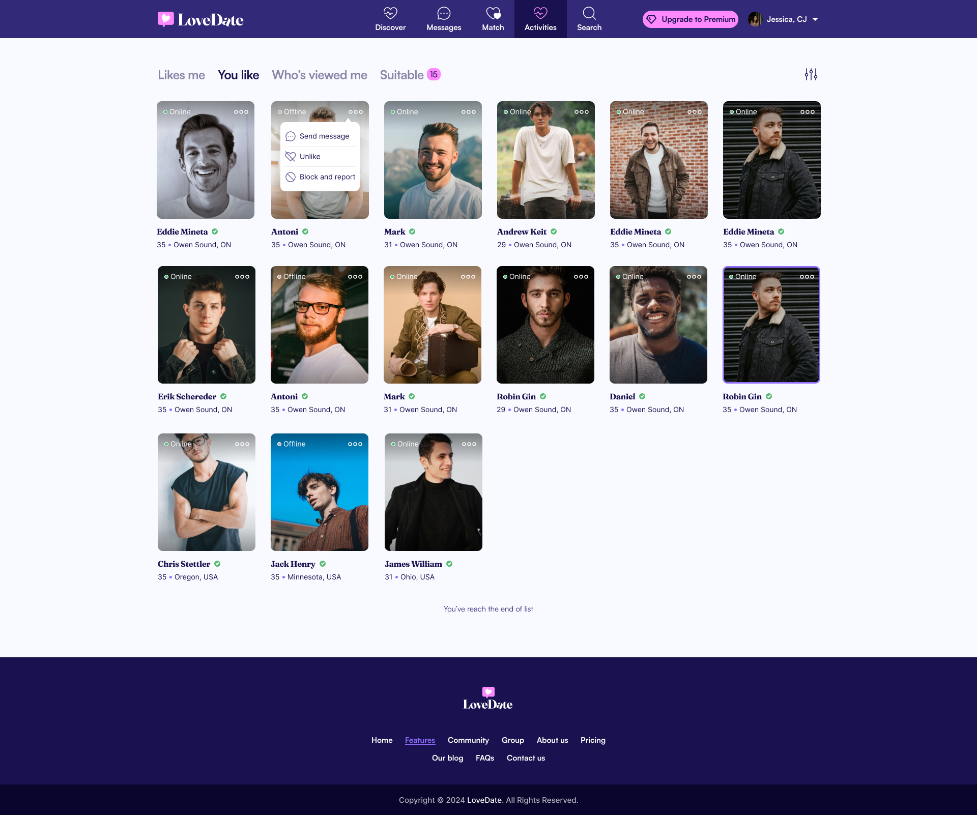 LoveDate - Social Dating Network Figma Template by jwsthemes | ThemeForest