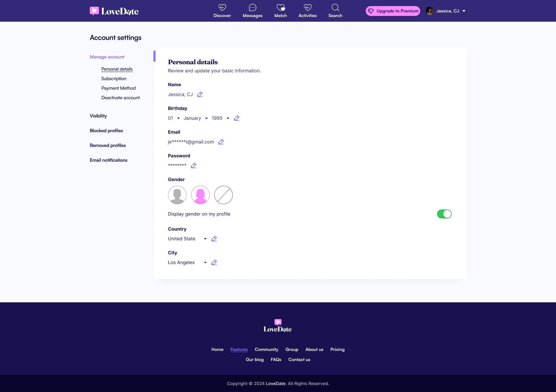 LoveDate - Social Dating Network Figma Template by jwsthemes | ThemeForest