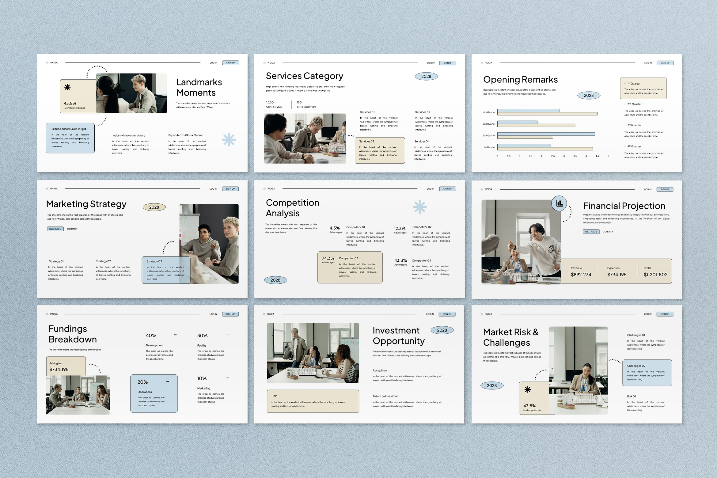 Blue Yellow Modern Creative Agency Pitch Deck Presentation PPT ...