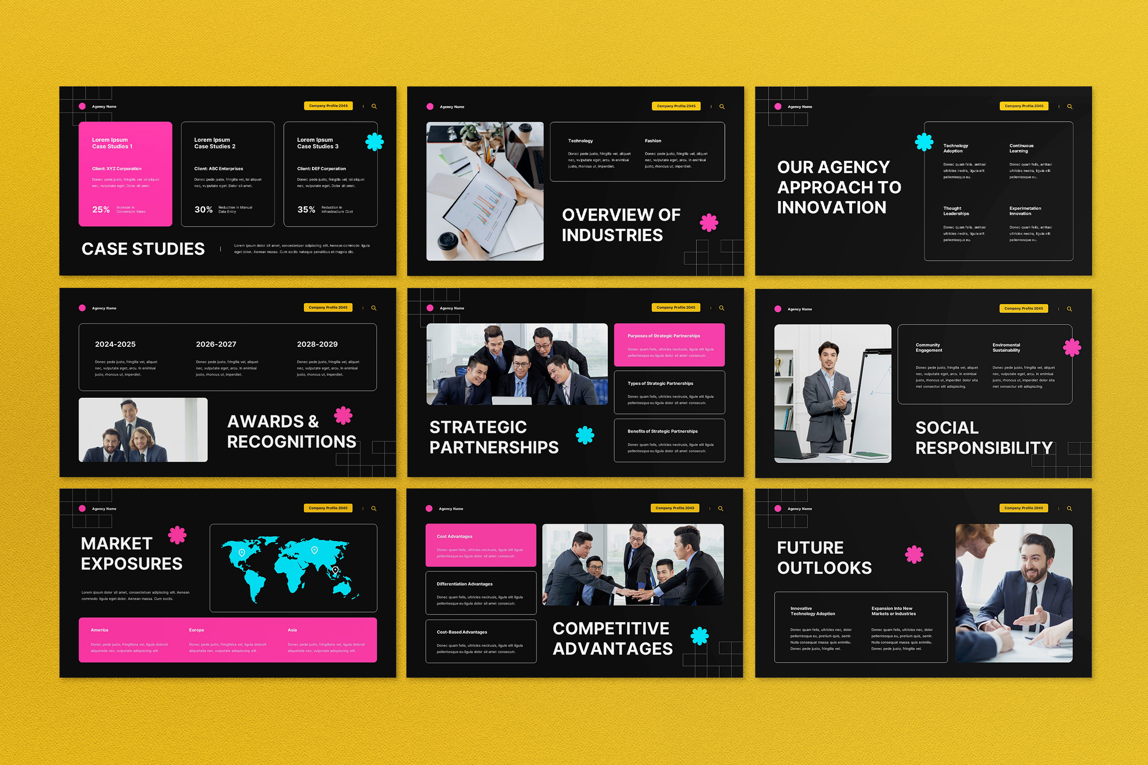 Black Modern Creative Agency Company Profile Presentation PPT ...