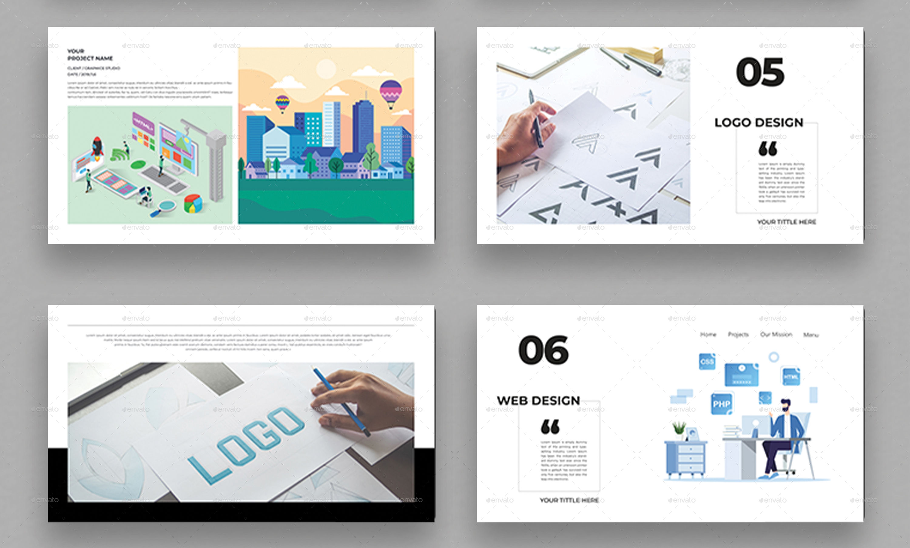 Digital Portfolio Design Template, Print Templates | GraphicRiver