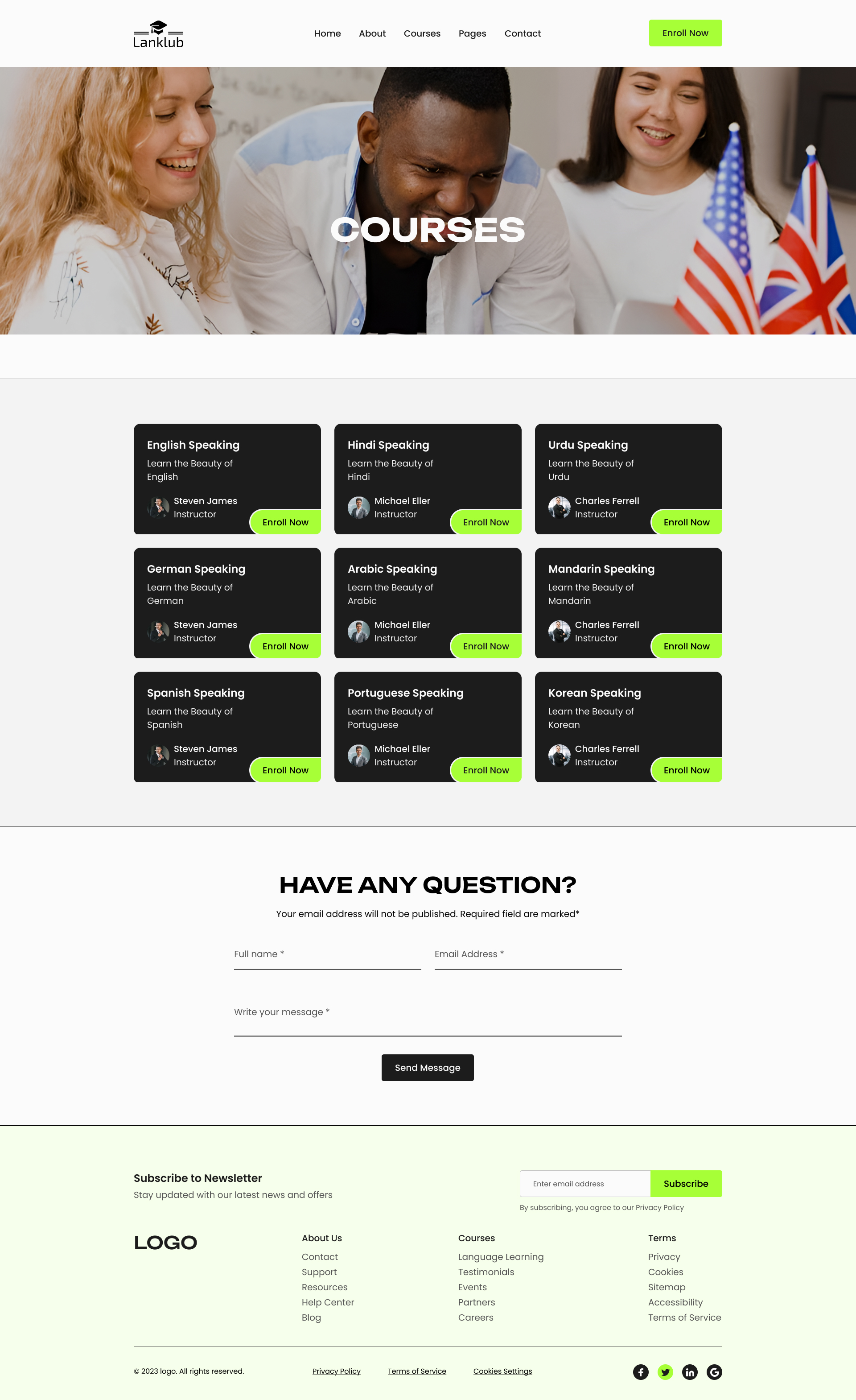 Lanklub - Multi Language learning Figma Template. by designxhut | ThemeForest