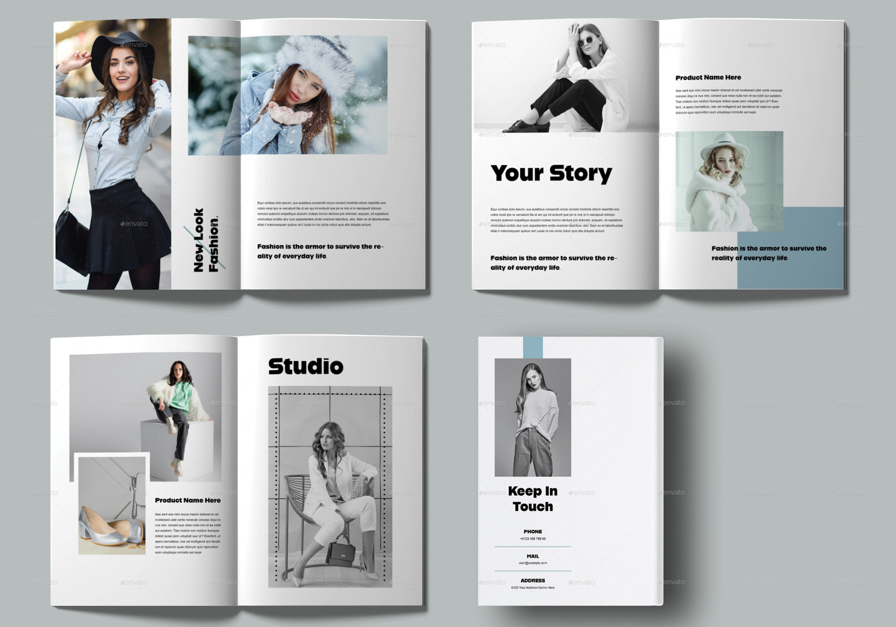 Stylish Fashion Look Book Design Layout, Print Templates | GraphicRiver