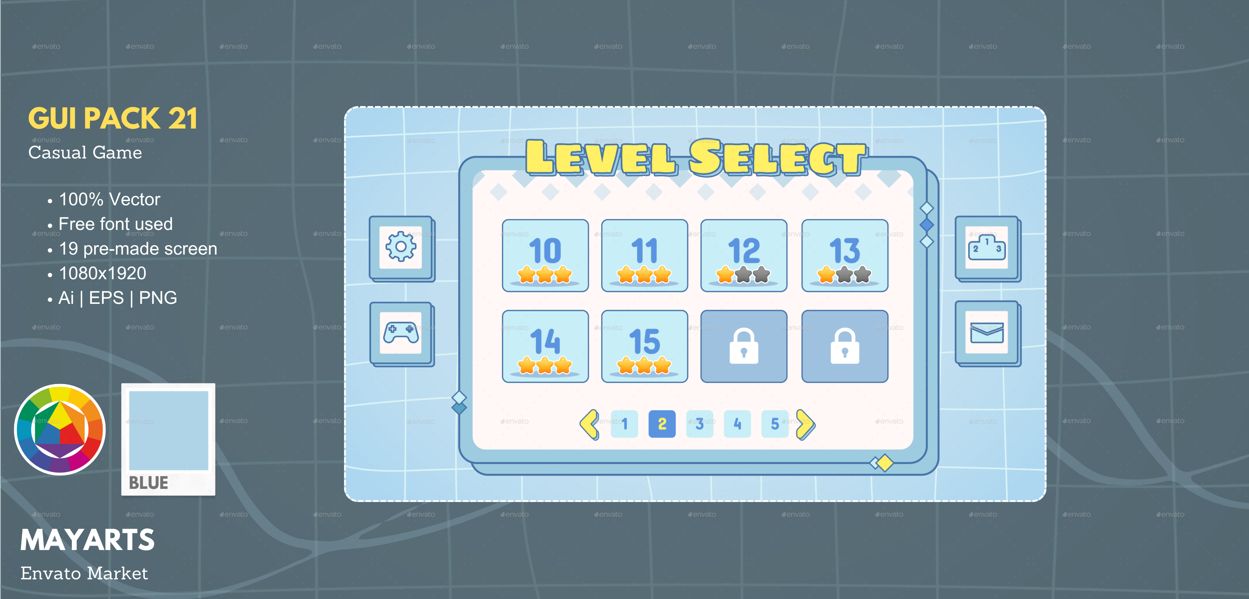 Casual Game - GUI Pack 21, Game Assets | GraphicRiver