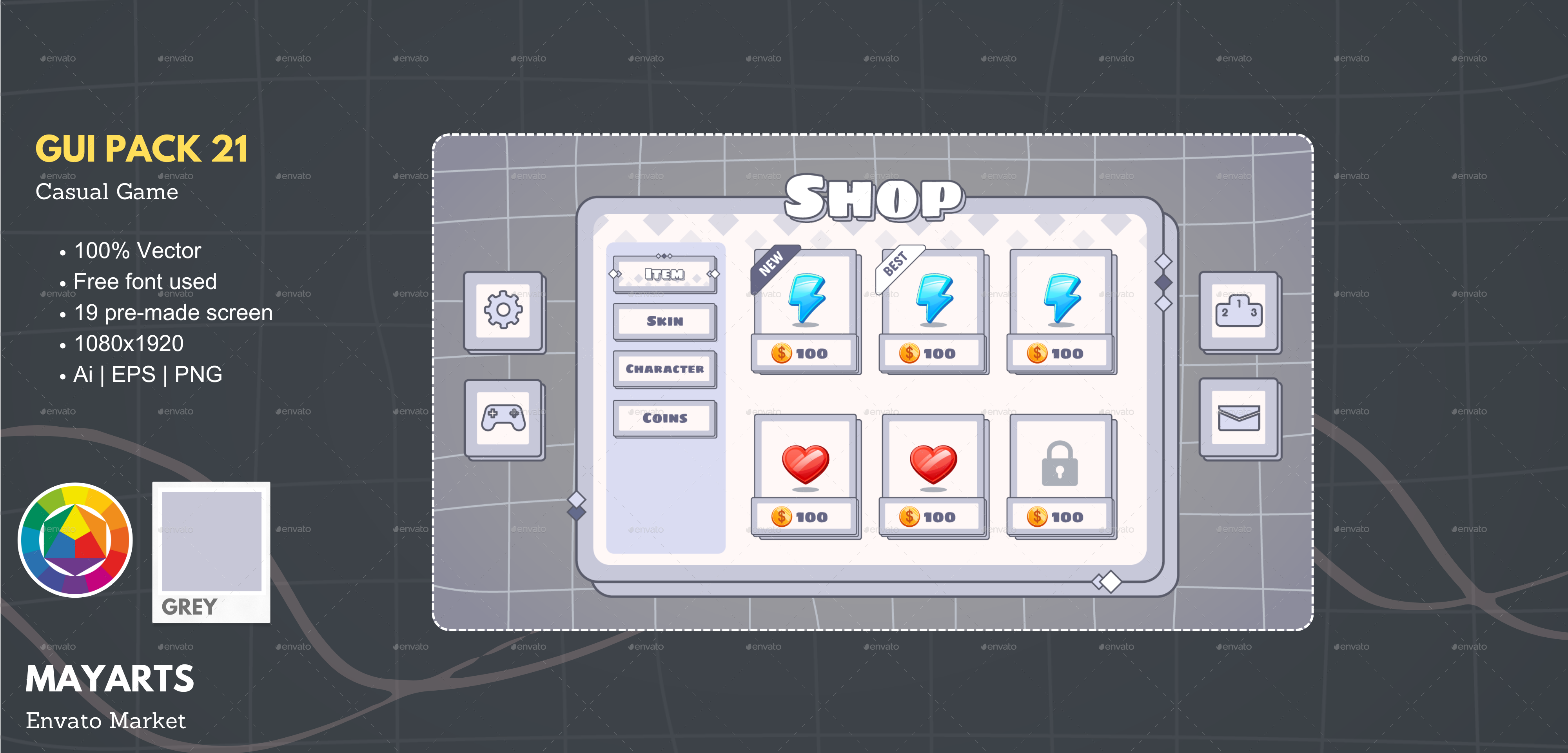 Casual Game - GUI Pack 21, Game Assets | GraphicRiver