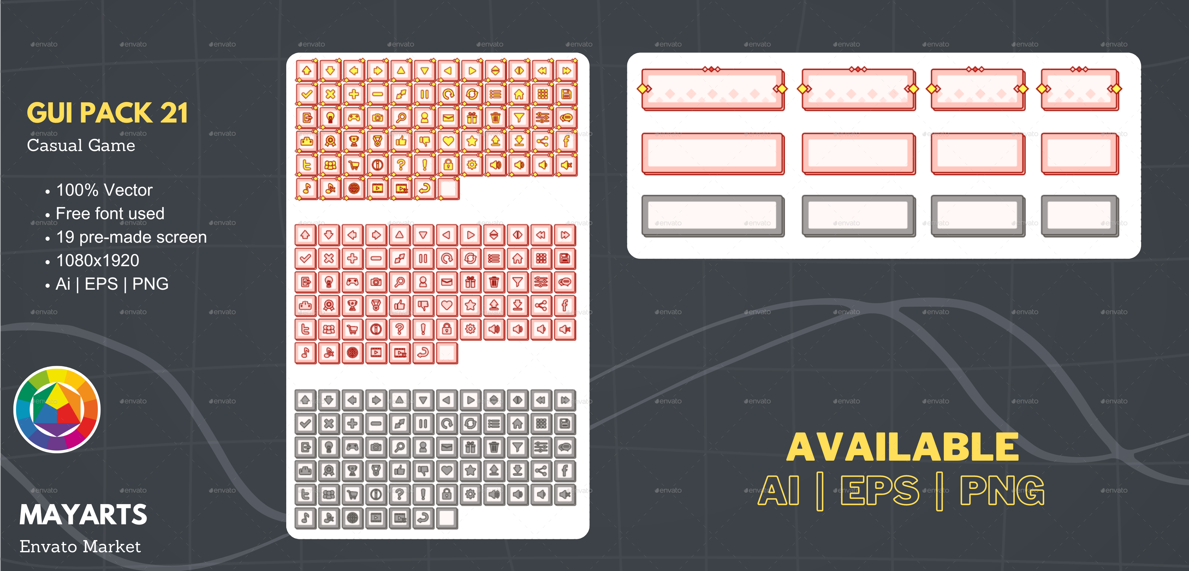 Casual Game - GUI Pack 21, Game Assets | GraphicRiver