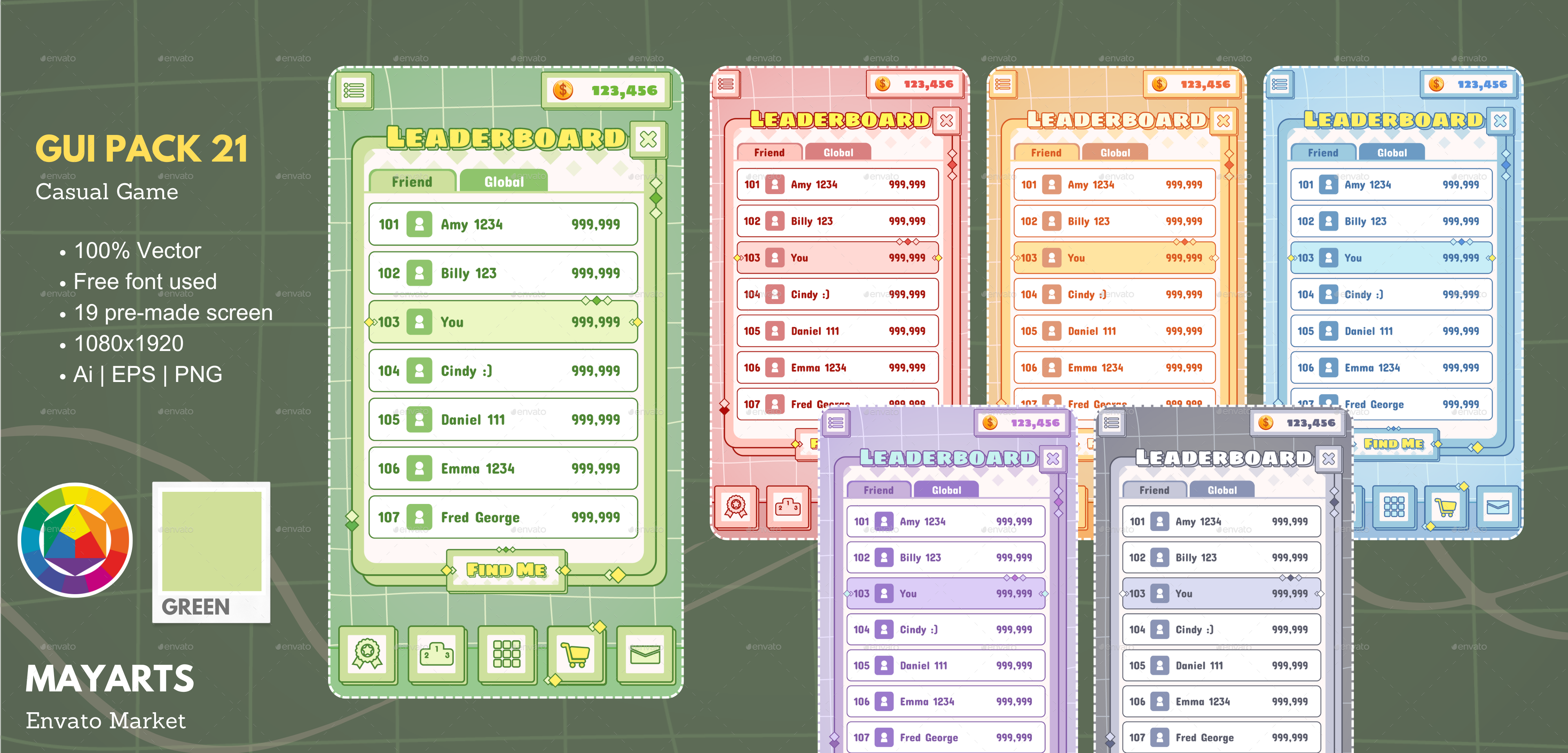 Casual Game - GUI Pack 21, Game Assets | GraphicRiver