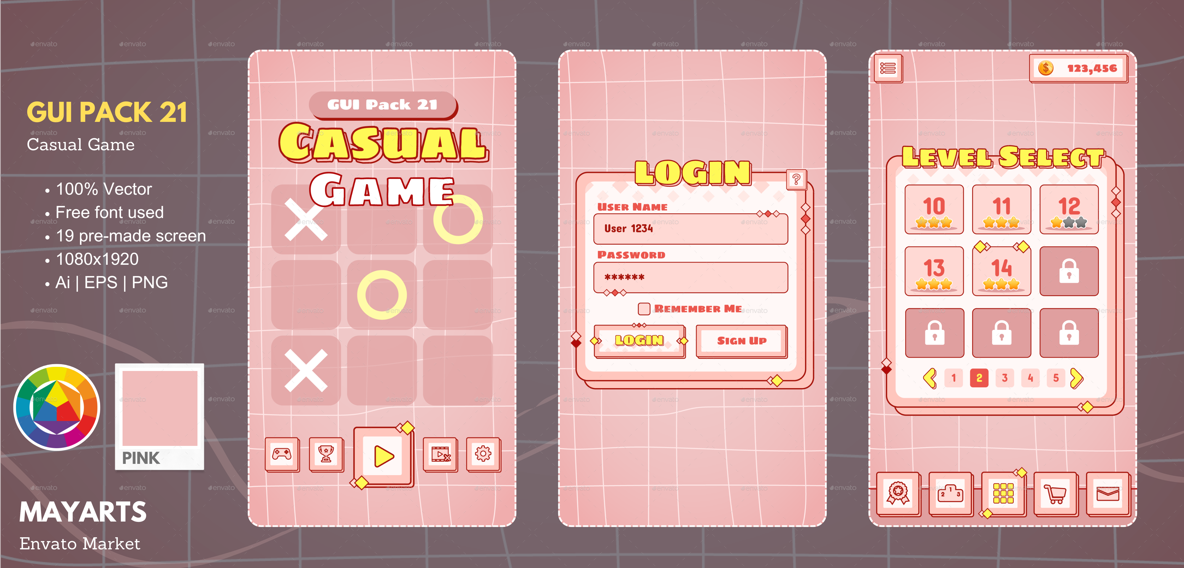 Casual Game - GUI Pack 21, Game Assets | GraphicRiver