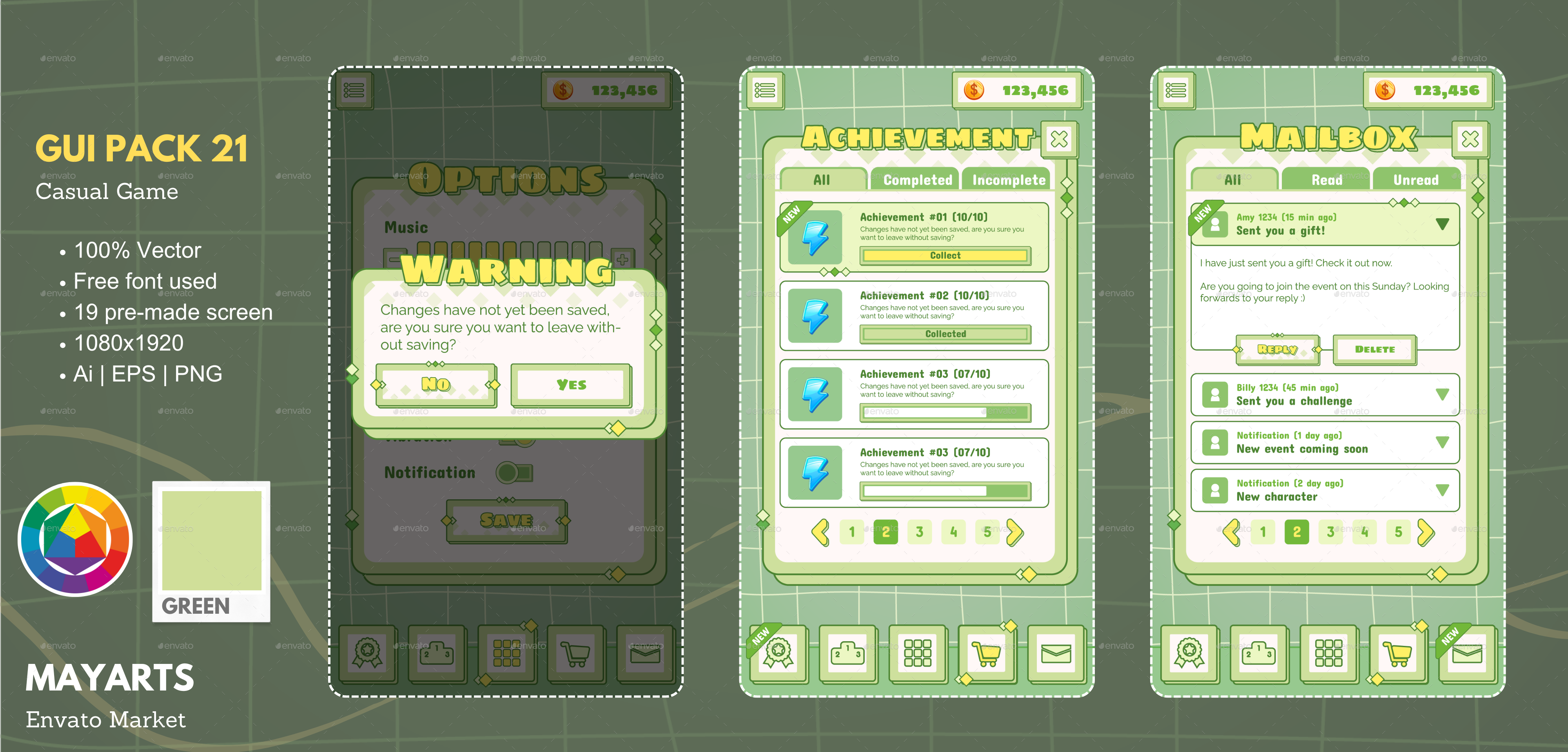 Casual Game - GUI Pack 21, Game Assets | GraphicRiver