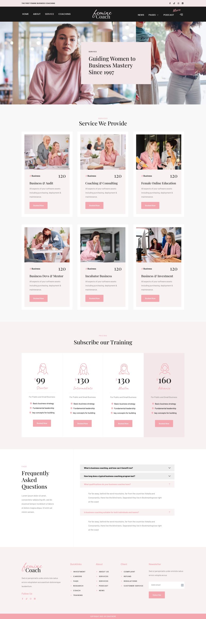 Femine - Feminine Business Coach Elementor Template Kit by Design_8
