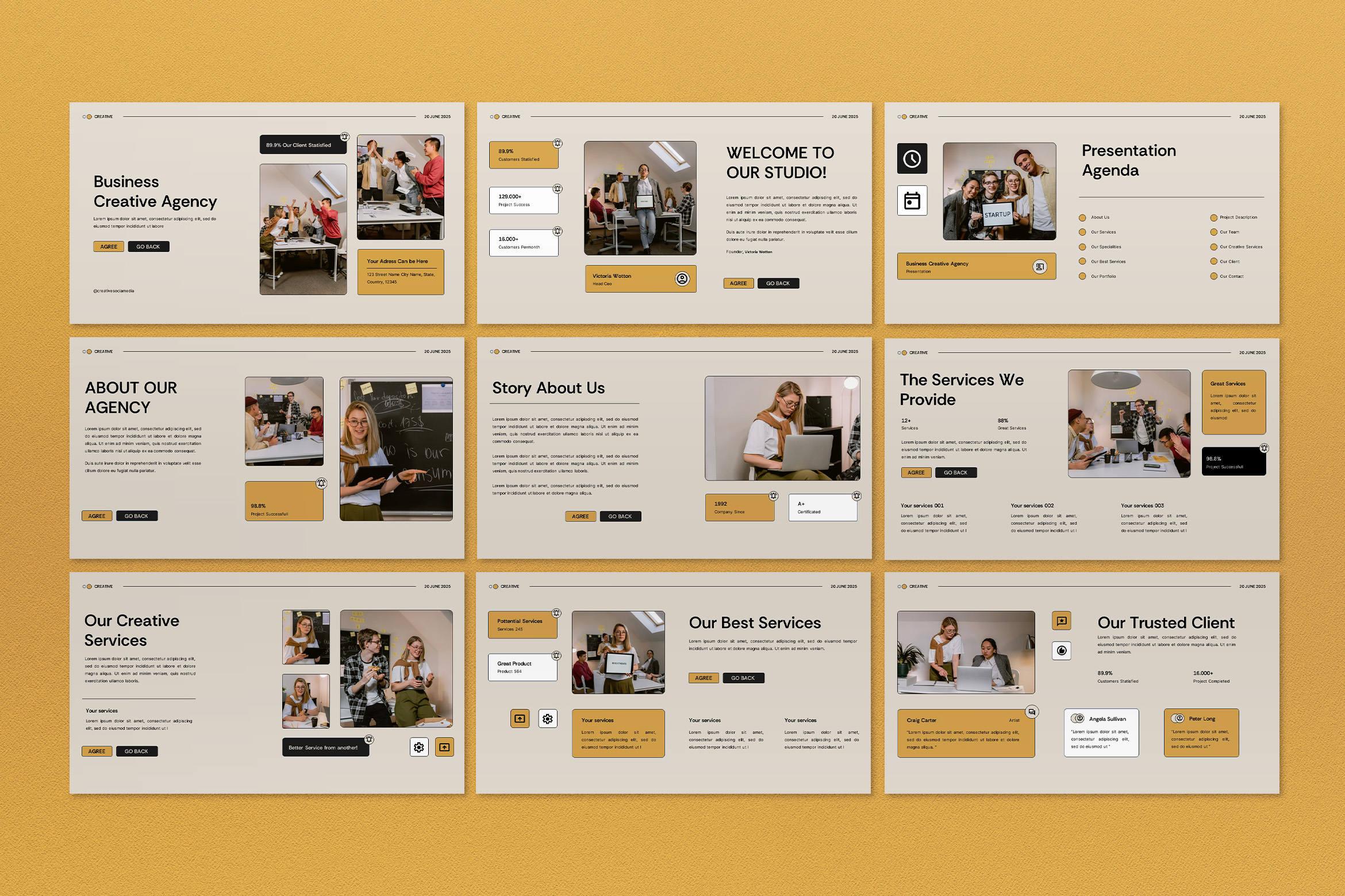 Yellow Brown Creative Business Agency Presentation PPT, Presentation ...