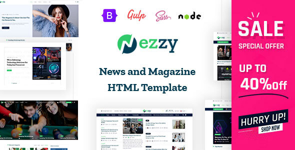 Nezzy - News and Magazine HTML Template by Potenzaglobalsolutions ...