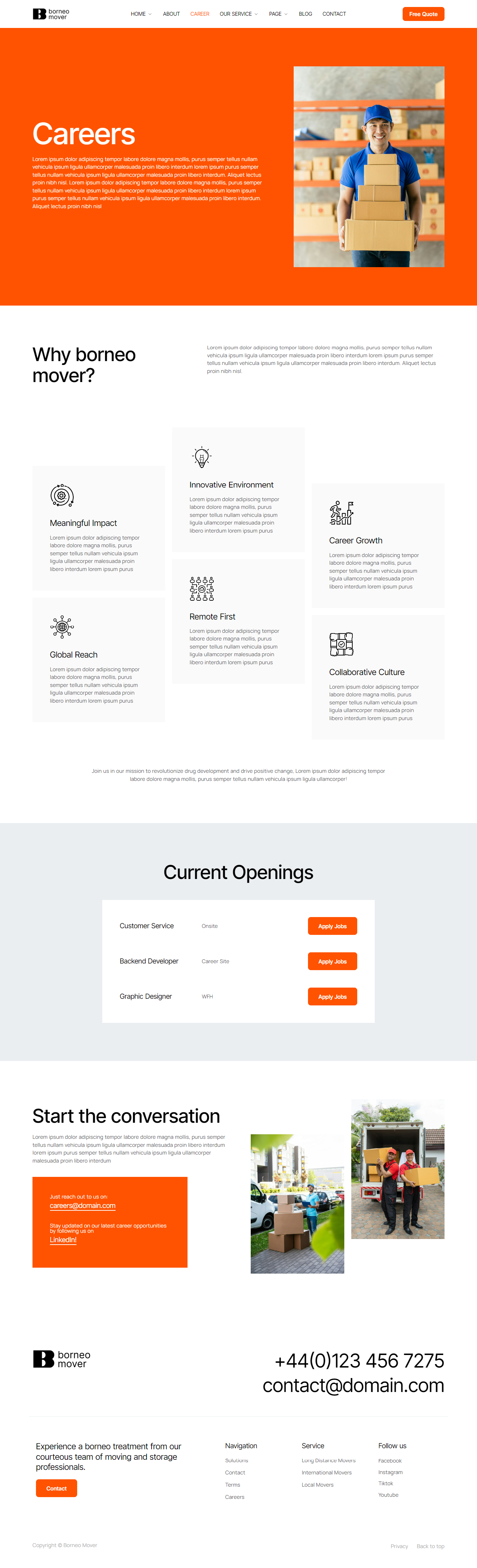 Borneo - Movers & Packers Elementor Pro Template Kit by imoodev | ThemeForest