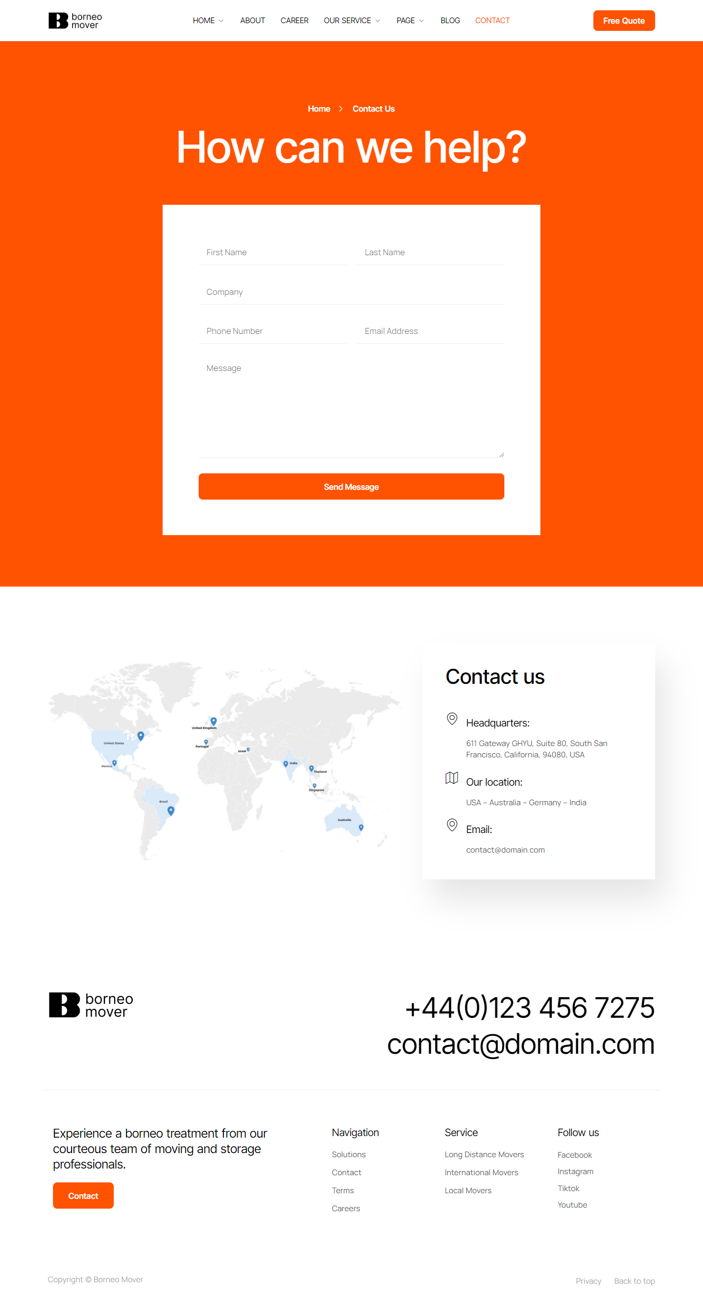 Borneo - Movers & Packers Elementor Pro Template Kit by imoodev | ThemeForest