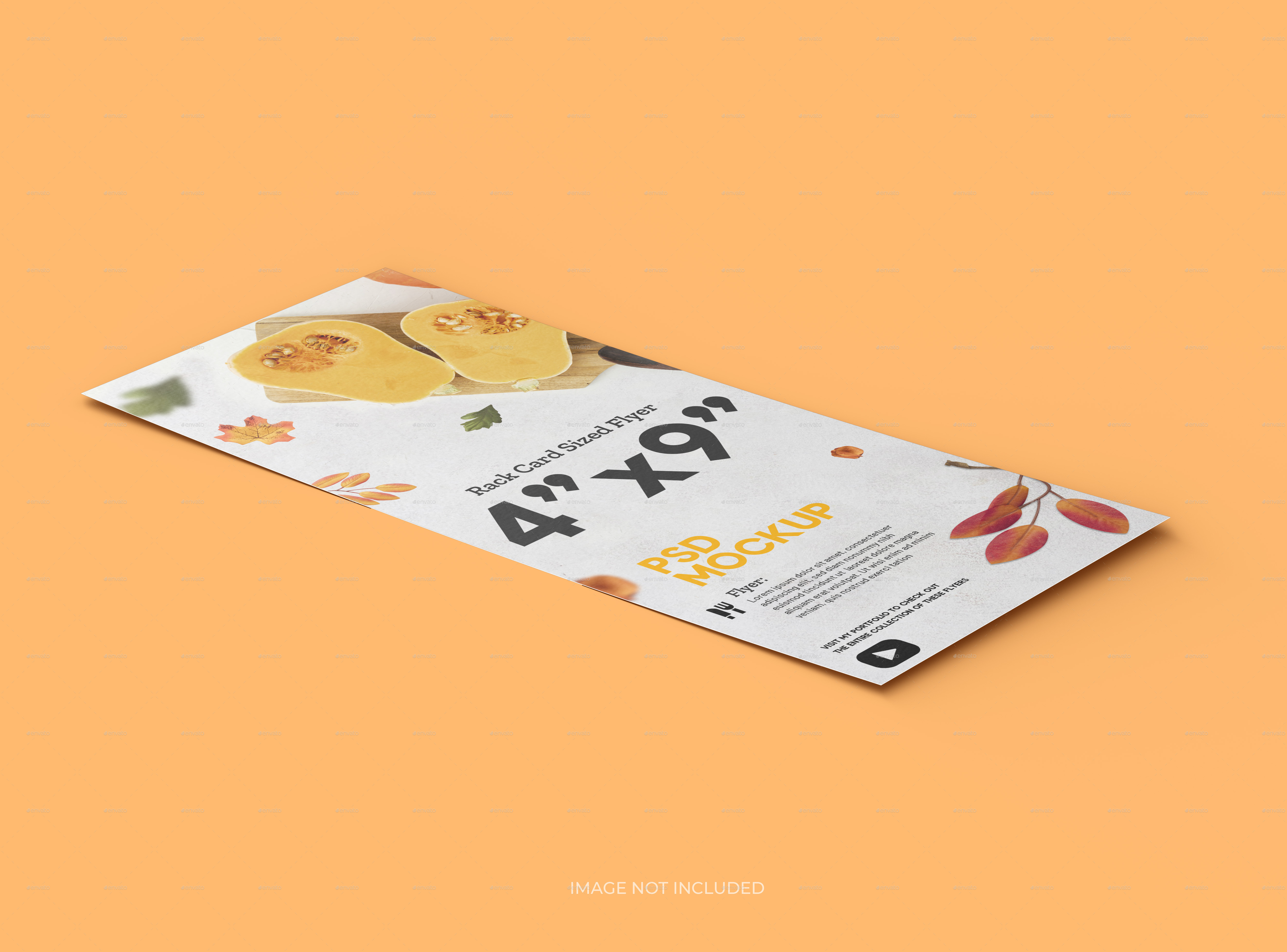 9x4 inc Rack Card Sized Flyers. Fully Customizable PSD Mockups, Graphics
