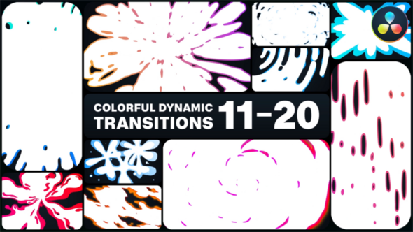 Colorful Dynamic Transitions for DaVinci Resolve, DaVinci Resolve Templates