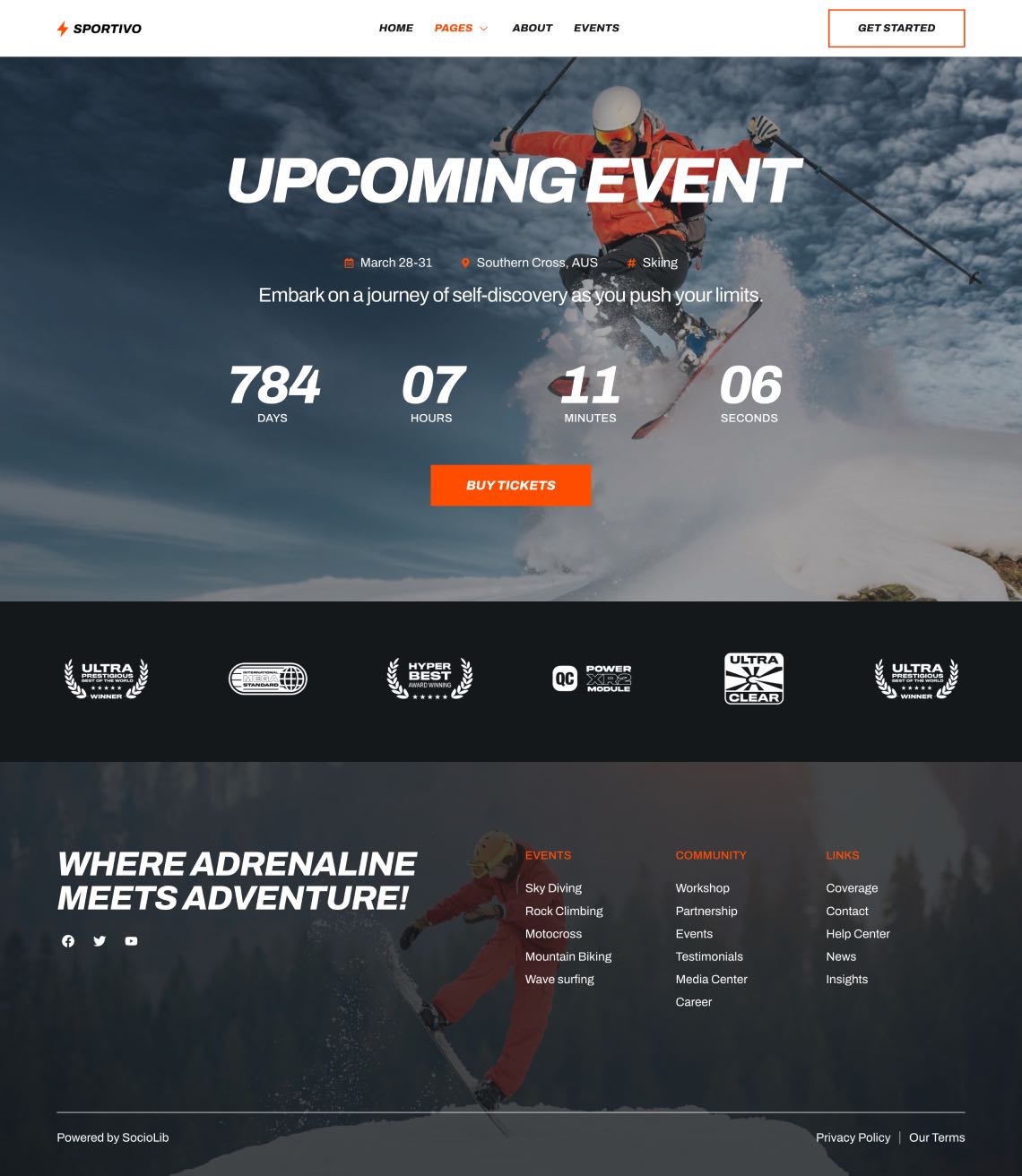 Sportivo - Extreme Sports Club & Community Elementor Template Kit by ...