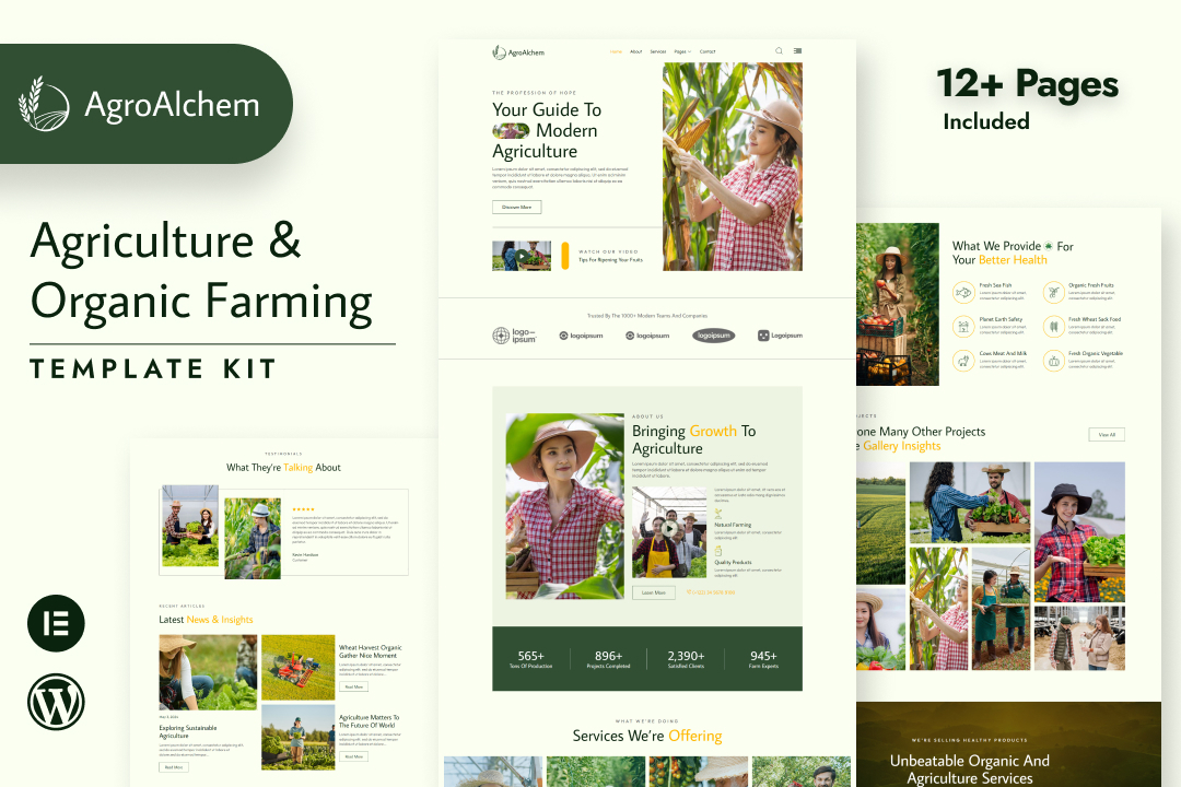 AgroAlchem - Agriculture & Organic Farming Elementor Template Kit by ...