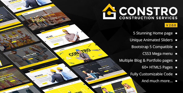Constro - Construction Business HTML5 Template by Potenzaglobalsolutions