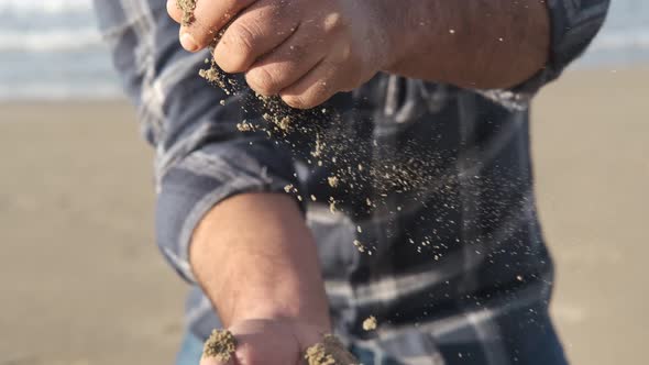 Man Sand Beach, Stock Footage | VideoHive