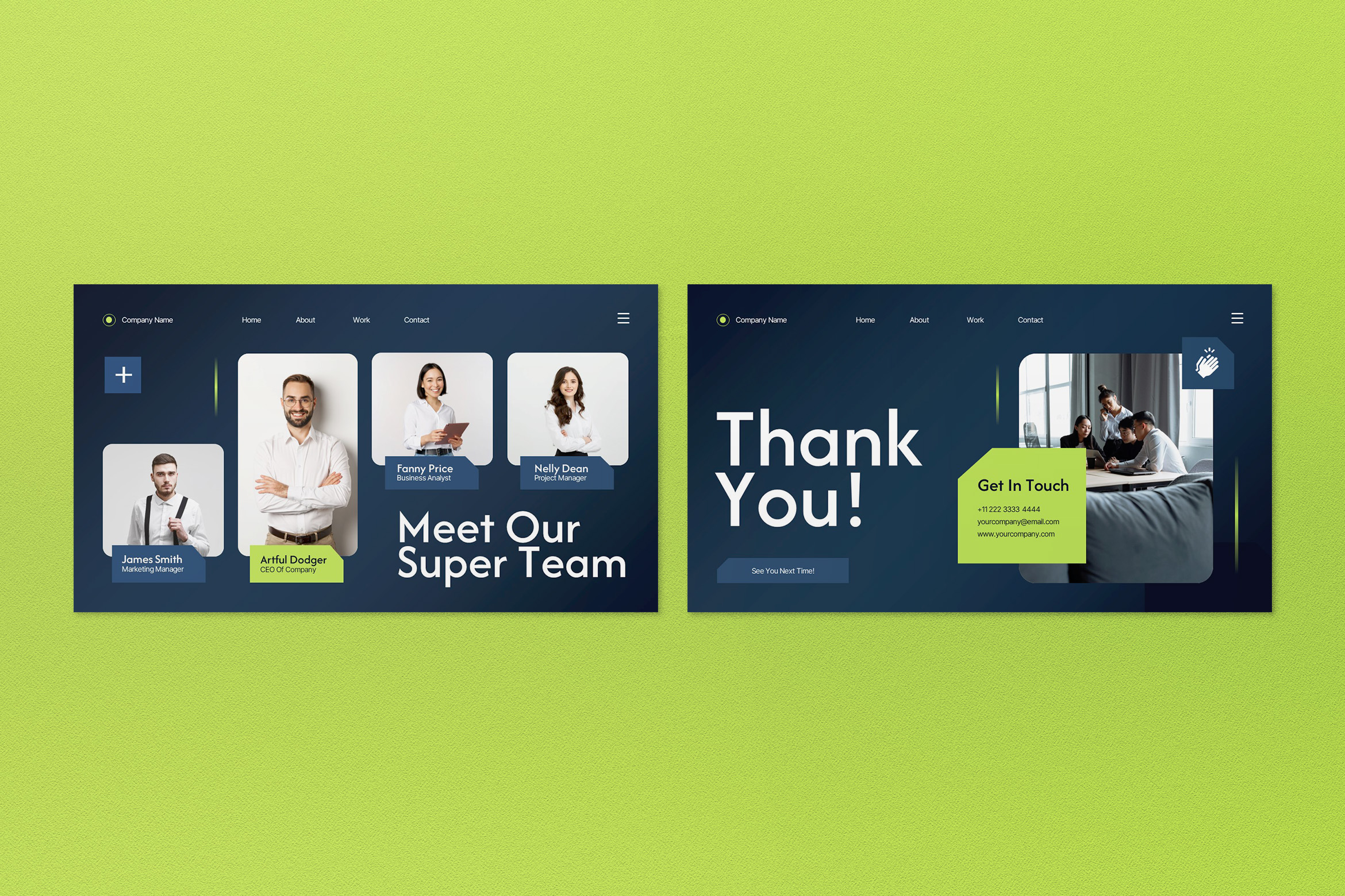 Blue Green Modern Company Pitch Deck Keynote, Presentation Templates