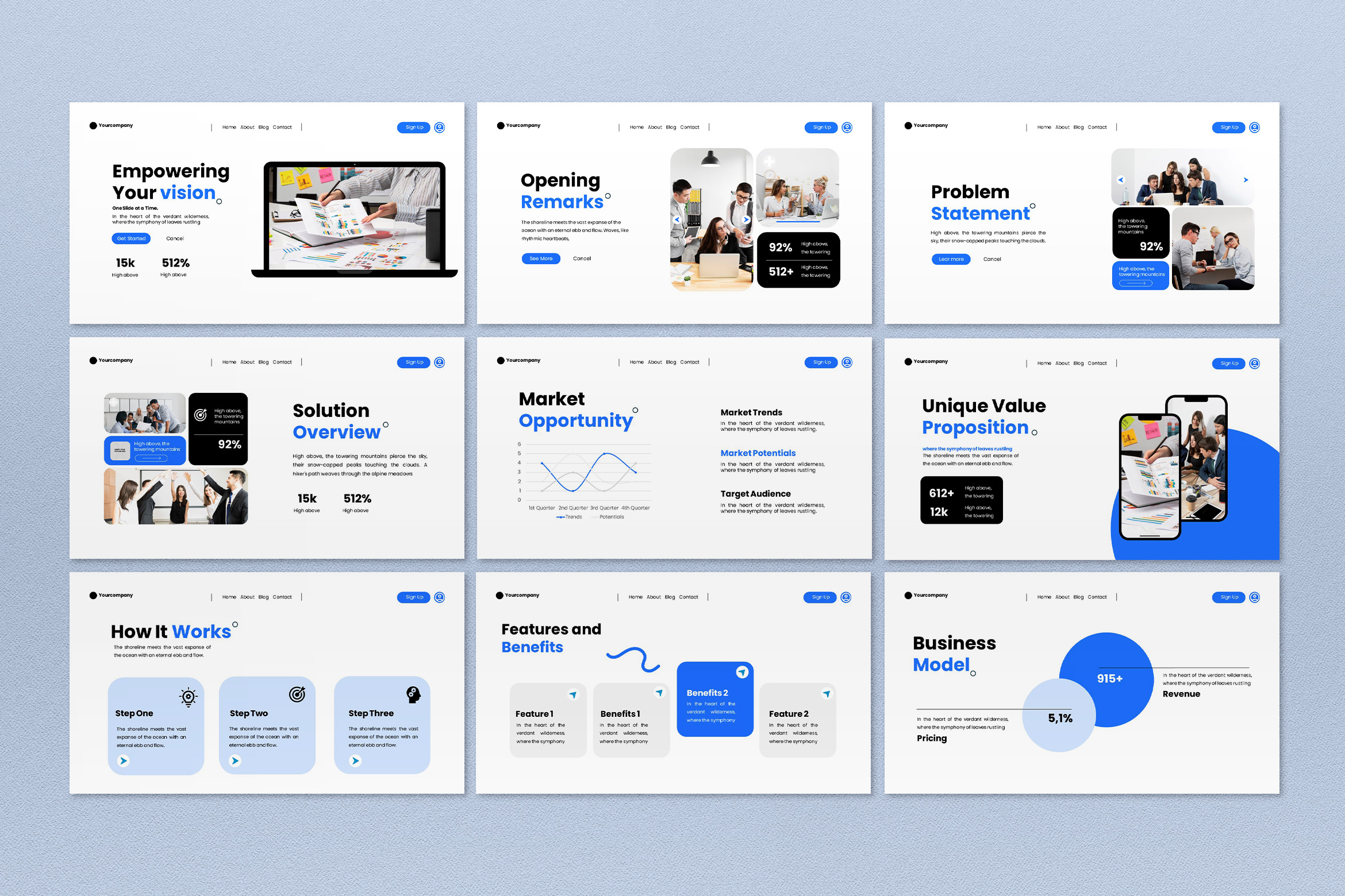 White Blue Modern Business Agency Pitchdeck PPT, Presentation Templates