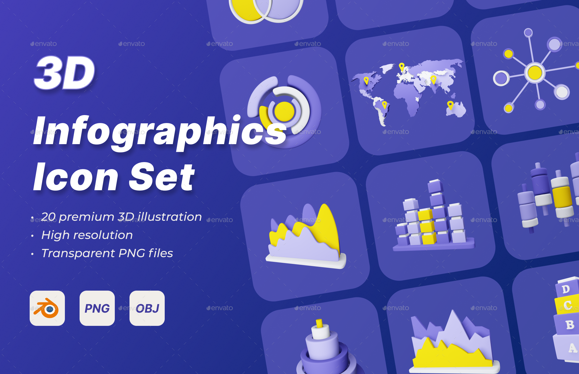 Infographics 3D Icon Set, Graphics | GraphicRiver