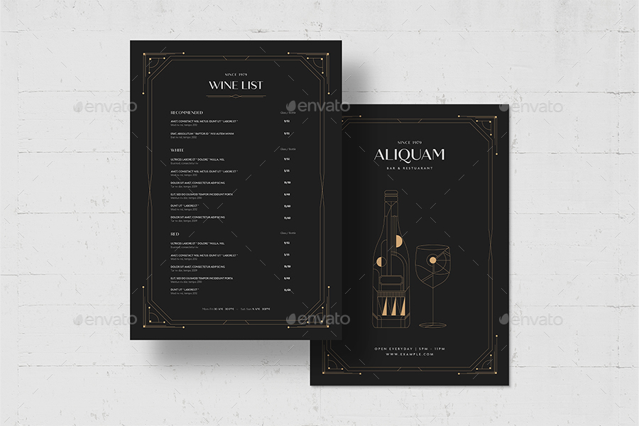 Wine List Template, Print Templates | GraphicRiver