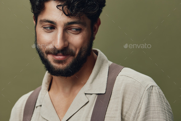 Man cool smile portrait male face adult person guy happy handsome beard ...