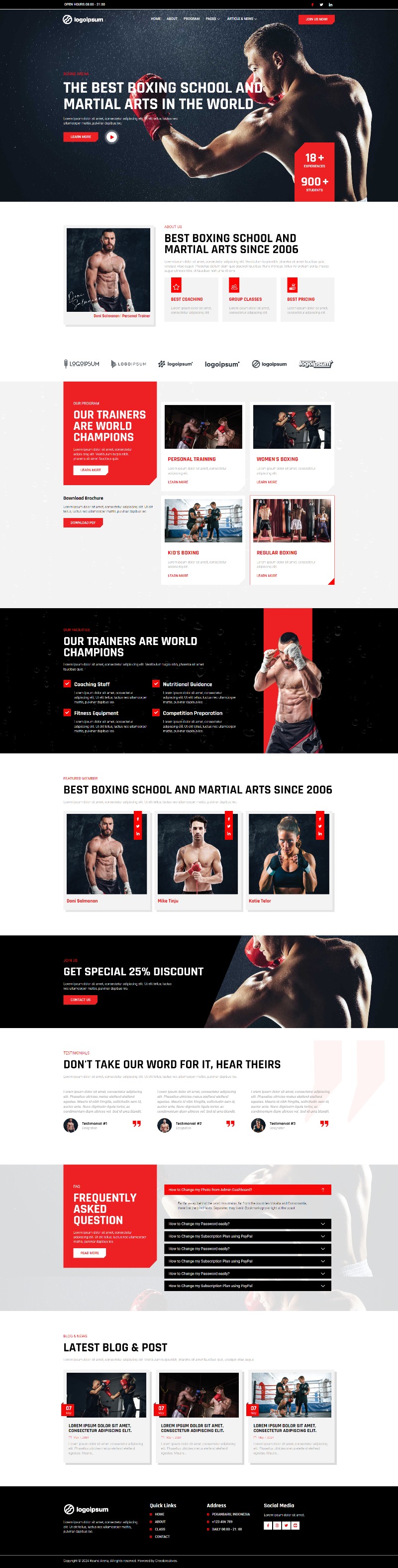 Round Arena - Boxing Club Elementor Template Kit by creedcreatives