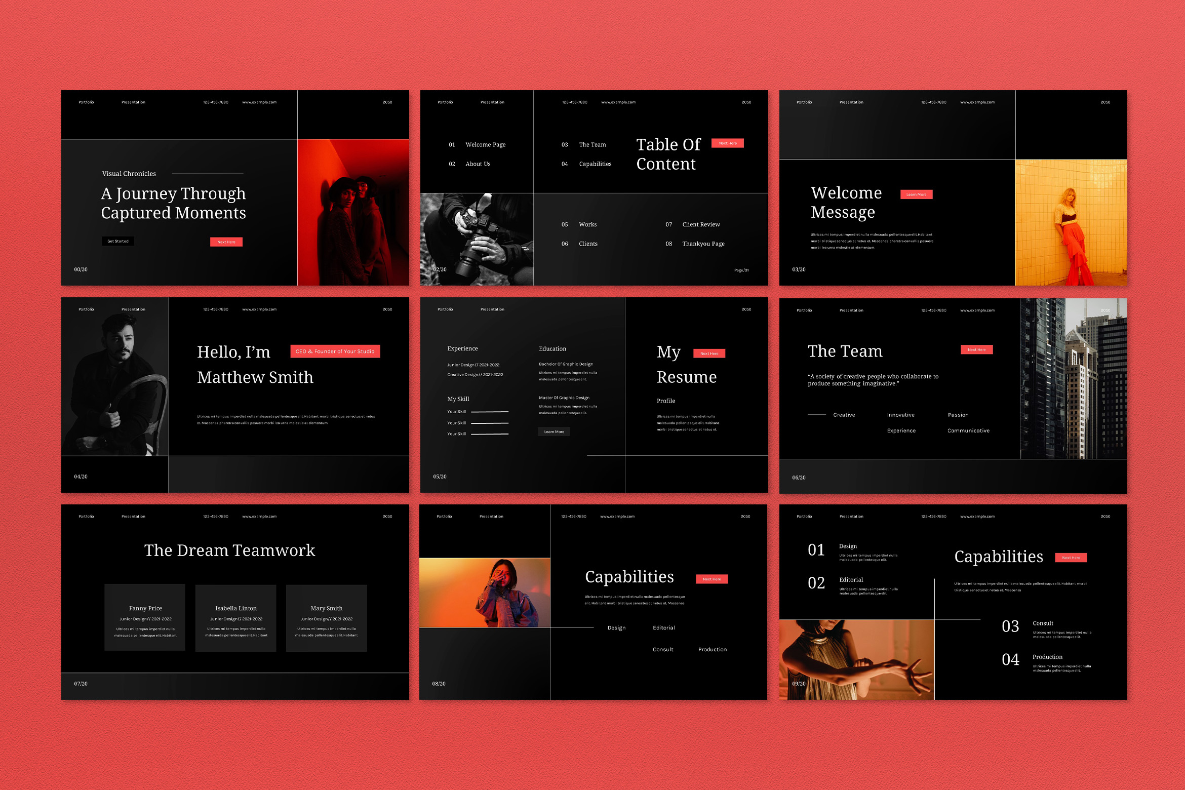 Black Gradient Portfolio Presentation Keynote, Presentation Templates