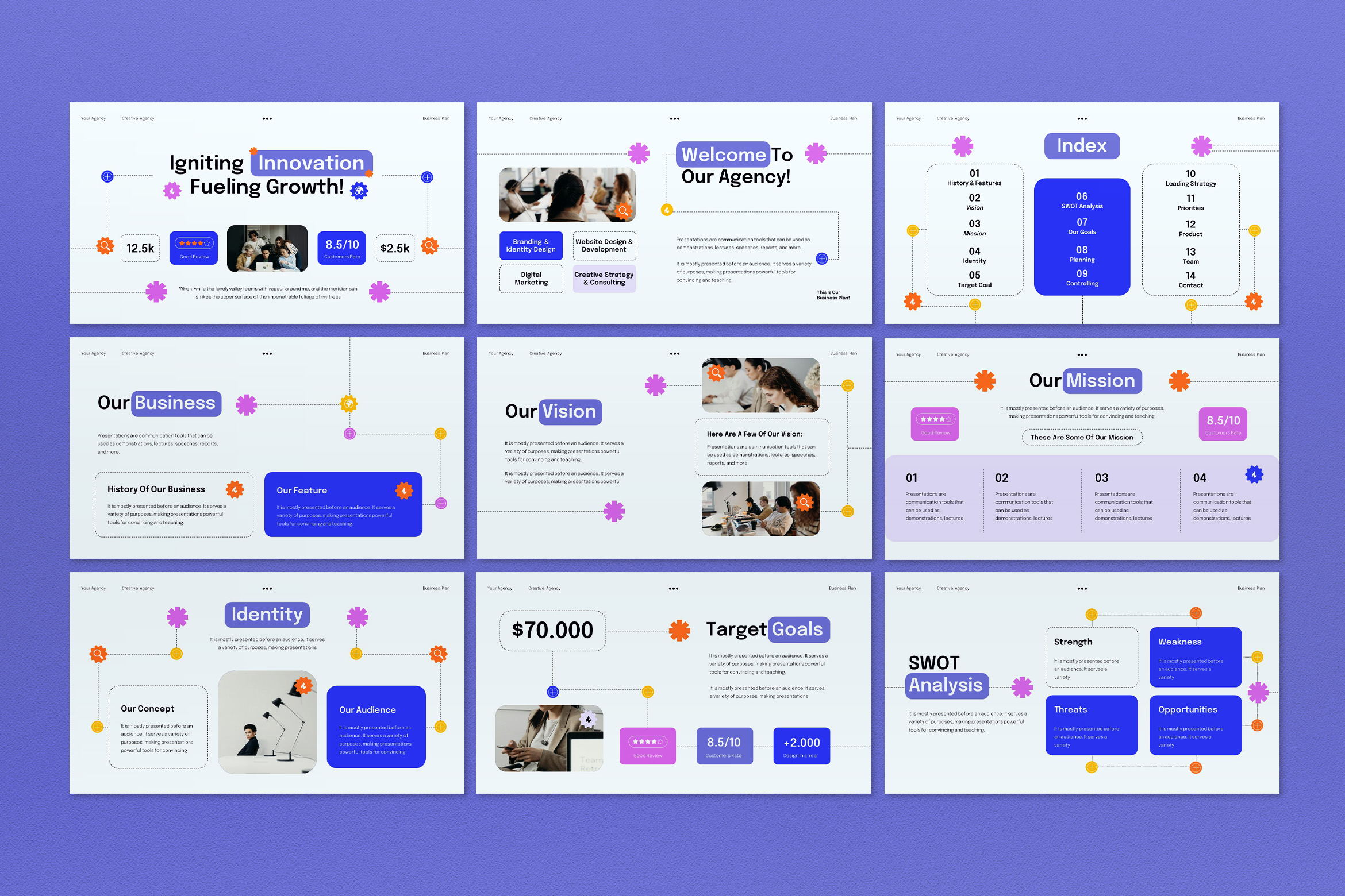 White Modern Business Plan Presentation PPT, Presentation Templates