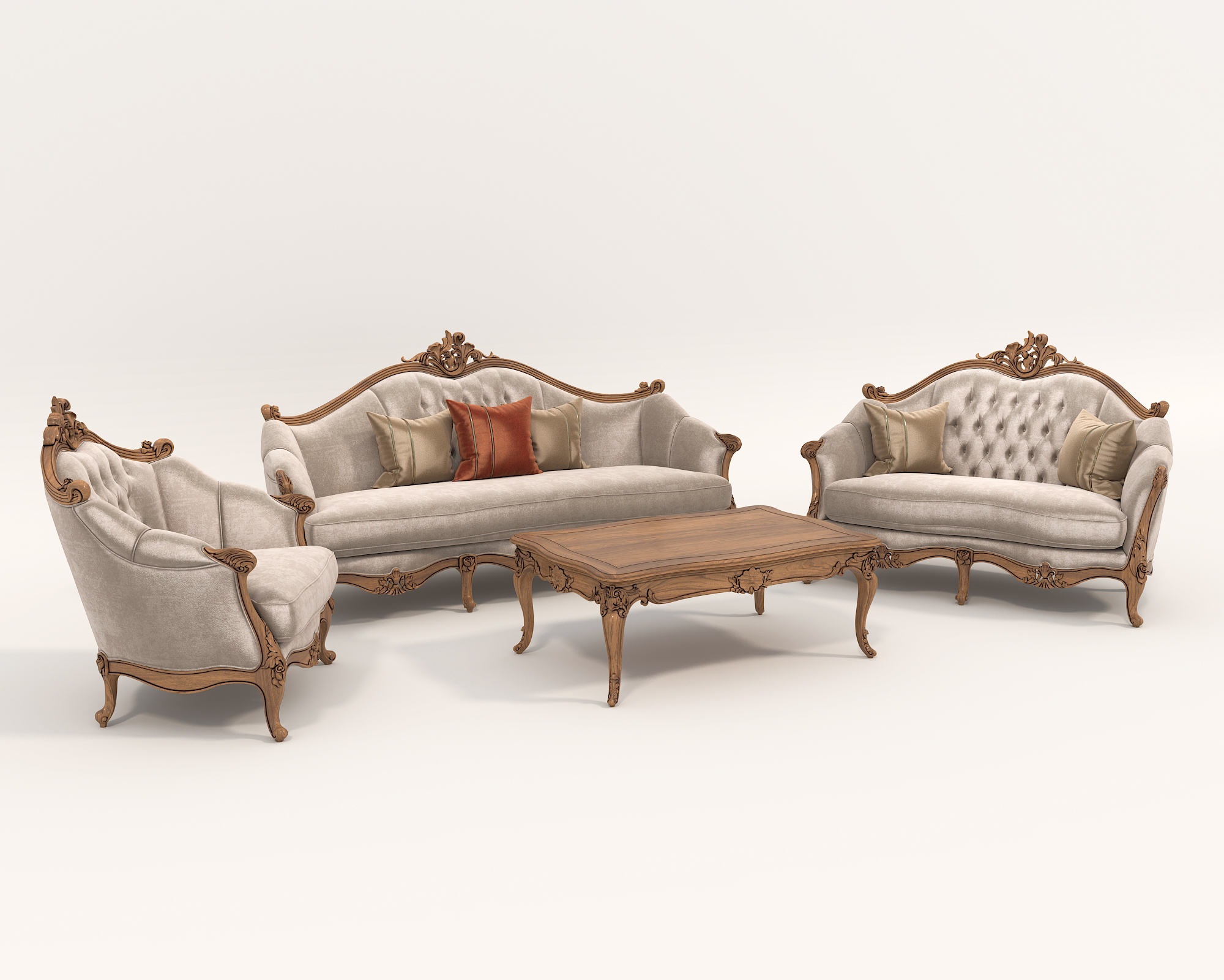 Classic European style Sofa and Armchair set 4 by nhattuankts | 3DOcean