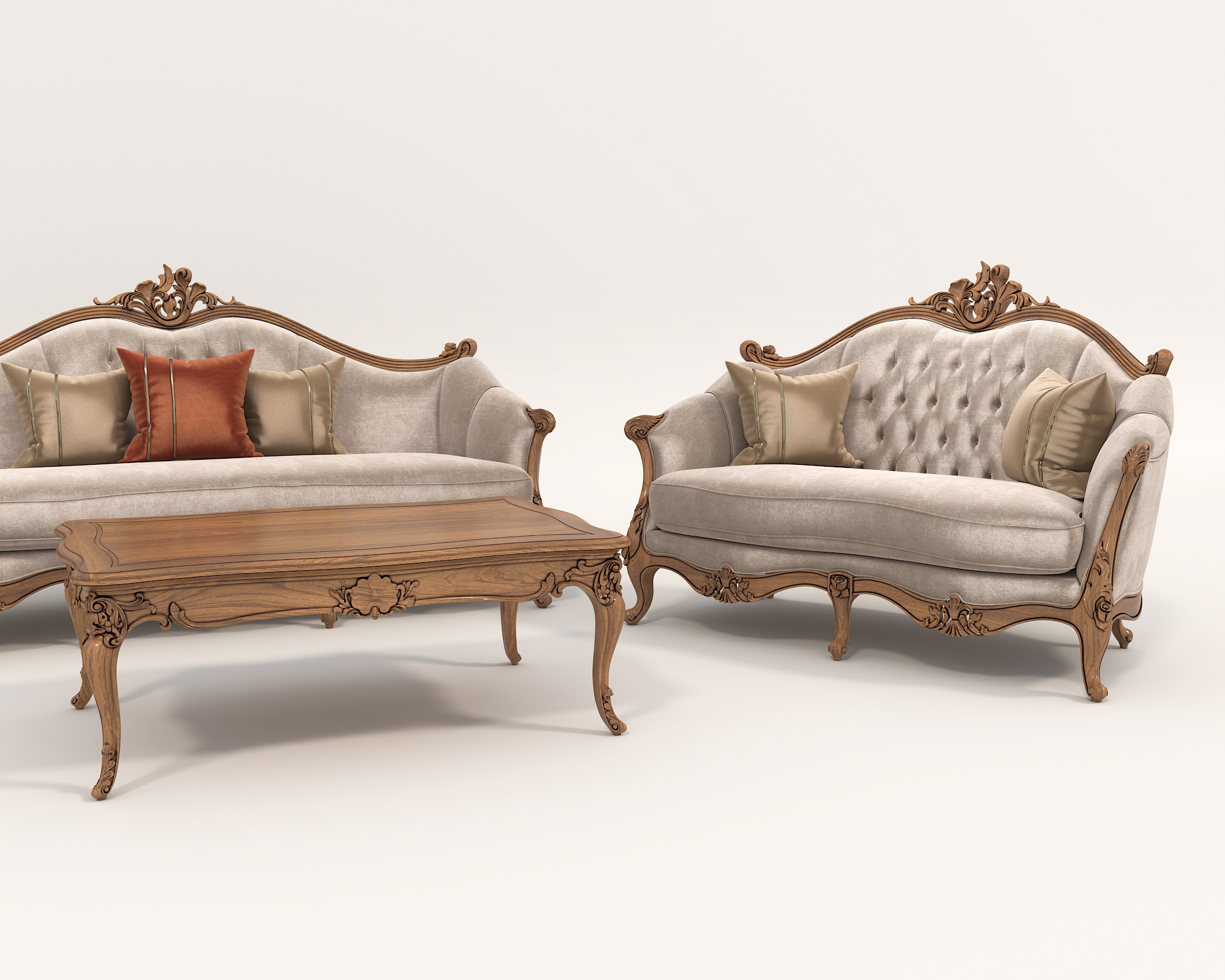 Classic European style Sofa and Armchair set 4 by nhattuankts | 3DOcean