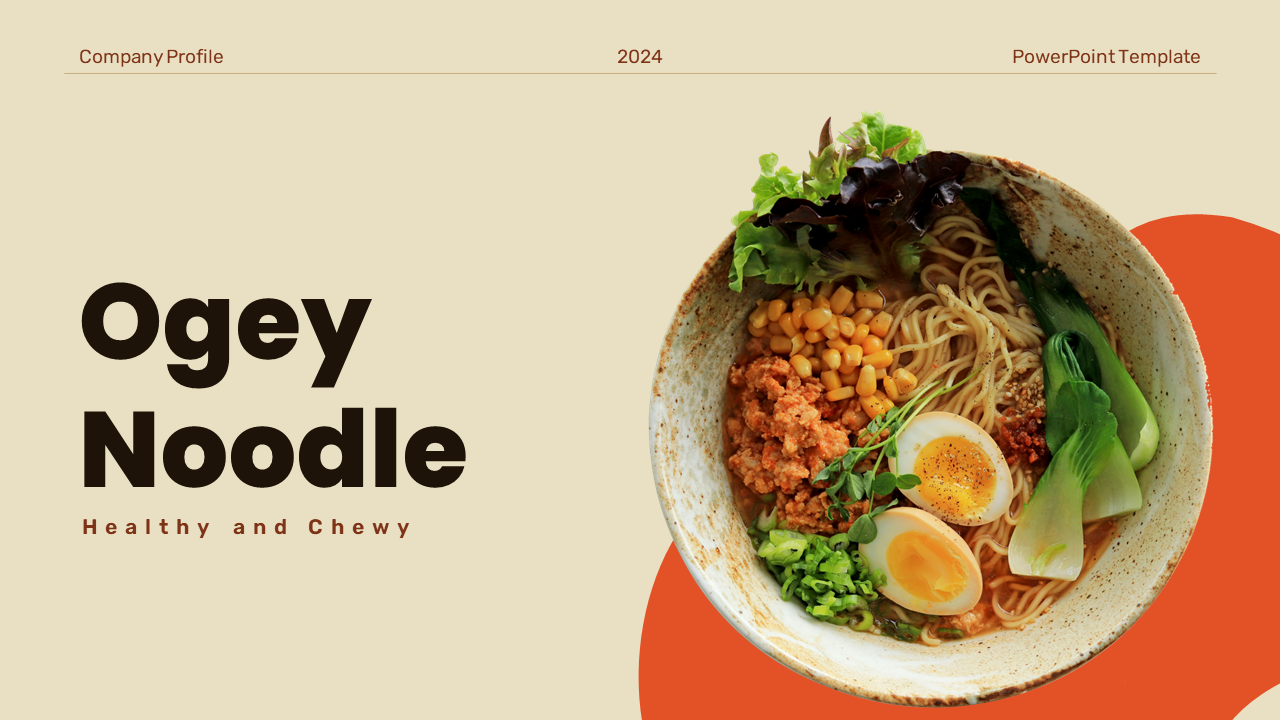 Ogey Noodle - Food Company Powerpoint Template, Presentation Templates