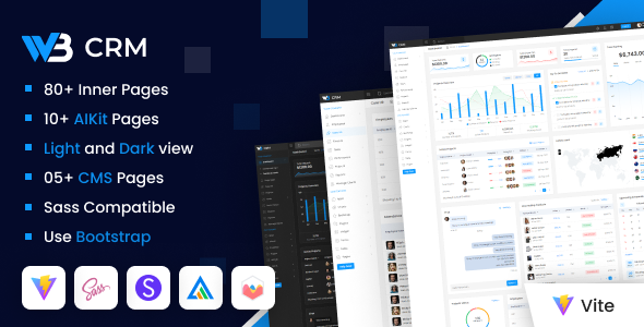 W3CRM - Vite Admin Dashboard Template by DexignZone | ThemeForest
