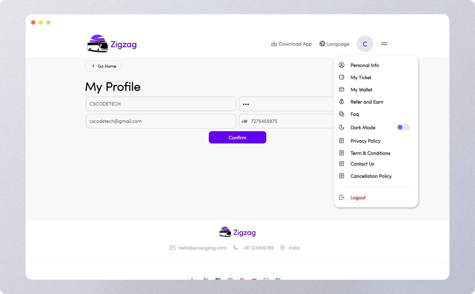 ProZigzagBus: Online Multi Vendor Bus Ticket Booking App & Reservation System - Flutter Website ...