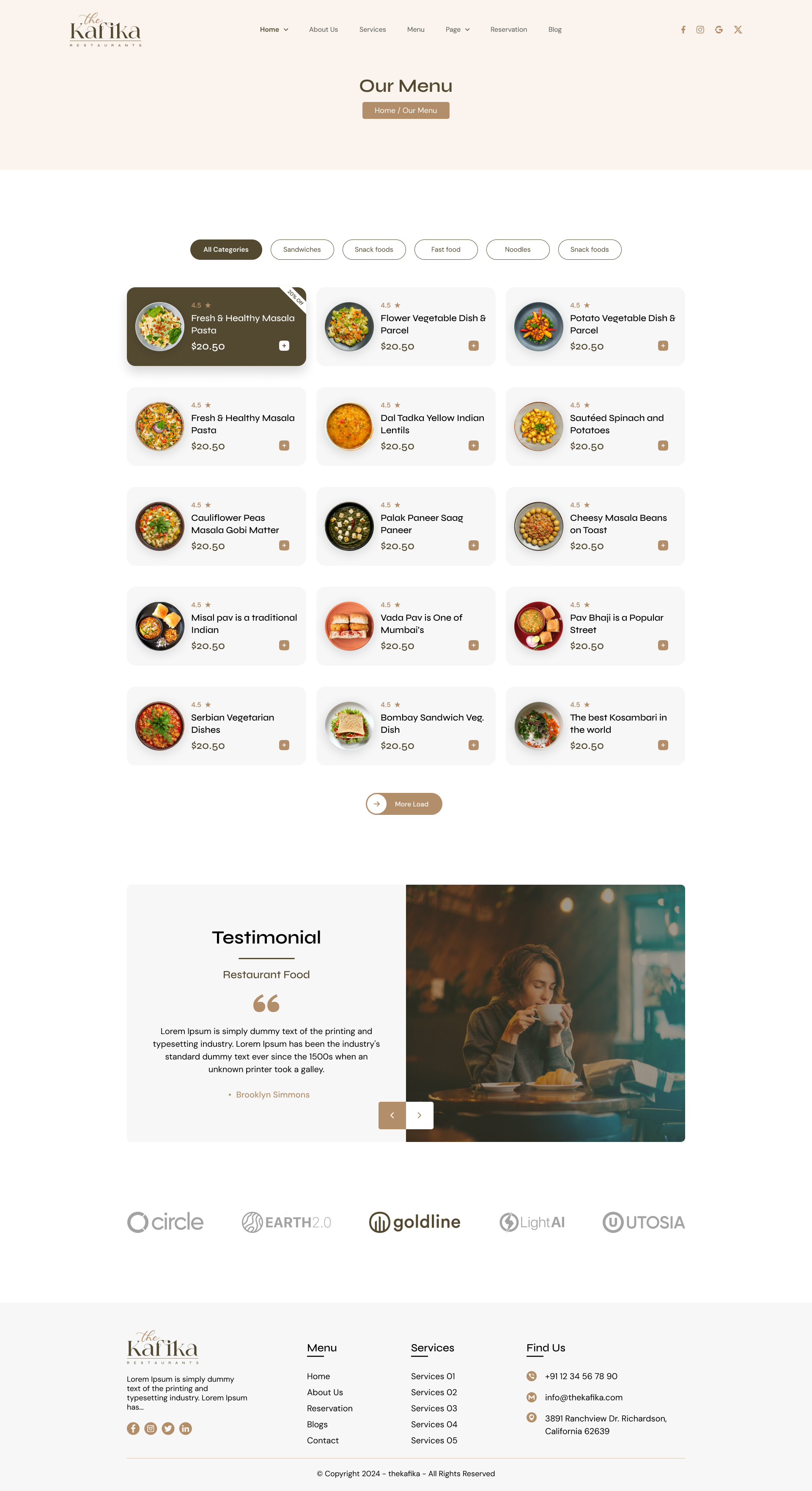 The Kafika - Cafe and Restaurant Figma Template by wpbunch | ThemeForest