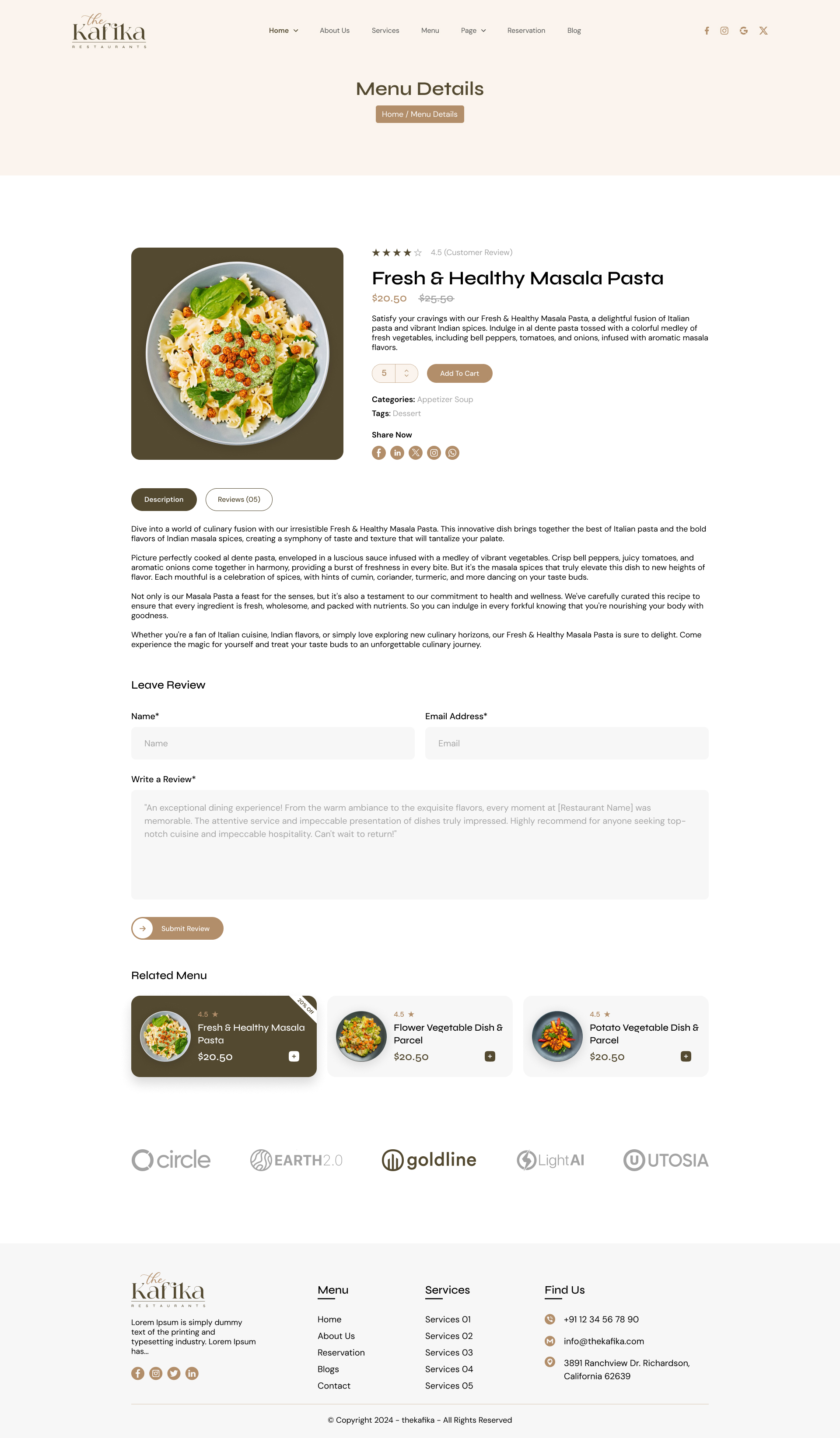 The Kafika - Cafe and Restaurant Figma Template by wpbunch | ThemeForest