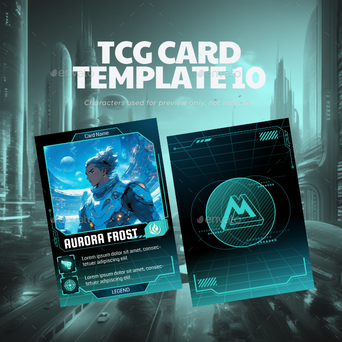 TCG Card Template 10, Game Assets | GraphicRiver