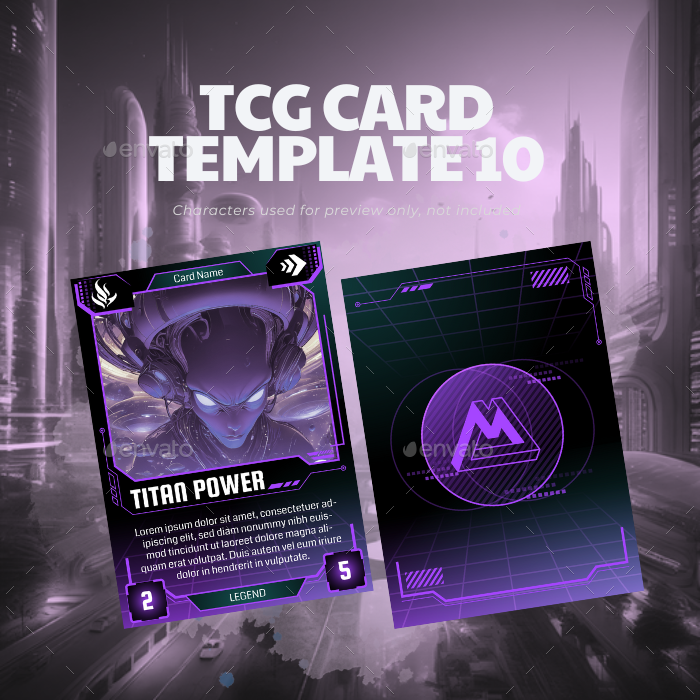 TCG Card Template 10, Game Assets | GraphicRiver