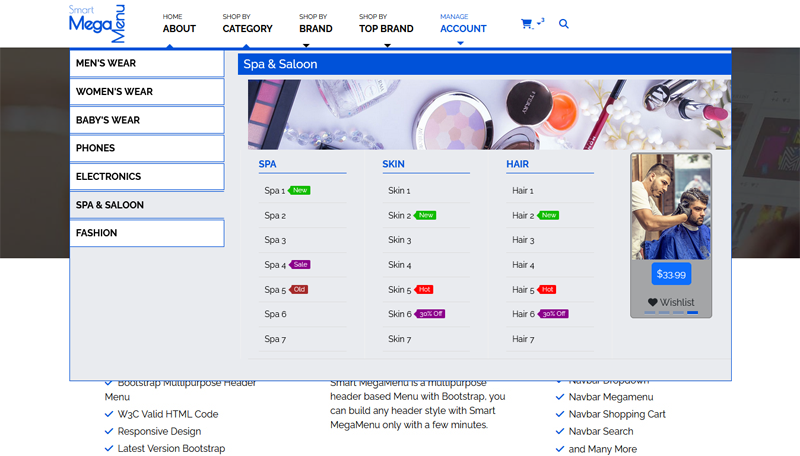Smart Megamenu - Responsive Bootstrap Multipurpose Megamenu by mgscoder